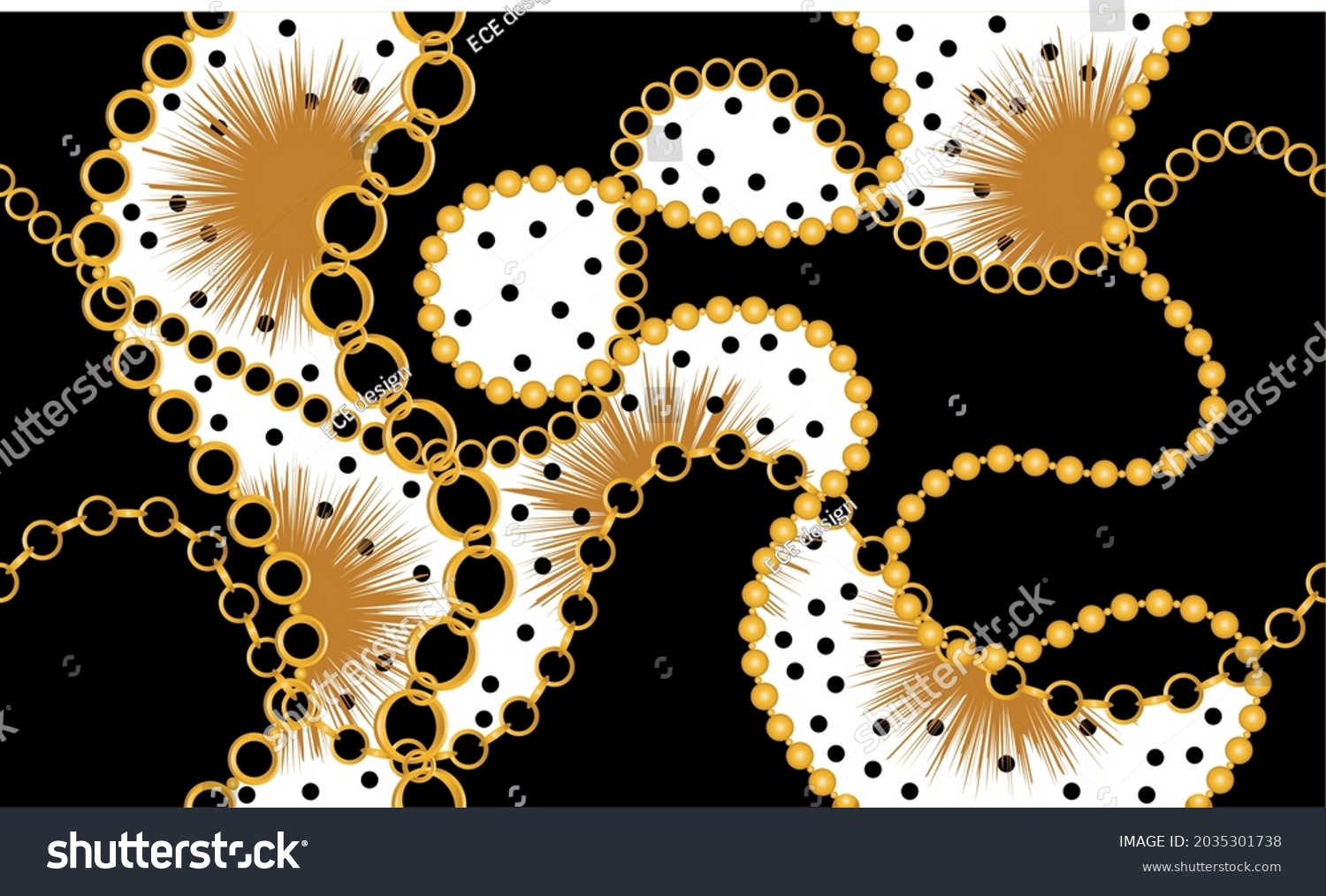 Seamless Gold Chains Polka Dot Pattern Stock Vector (Royalty Free ...