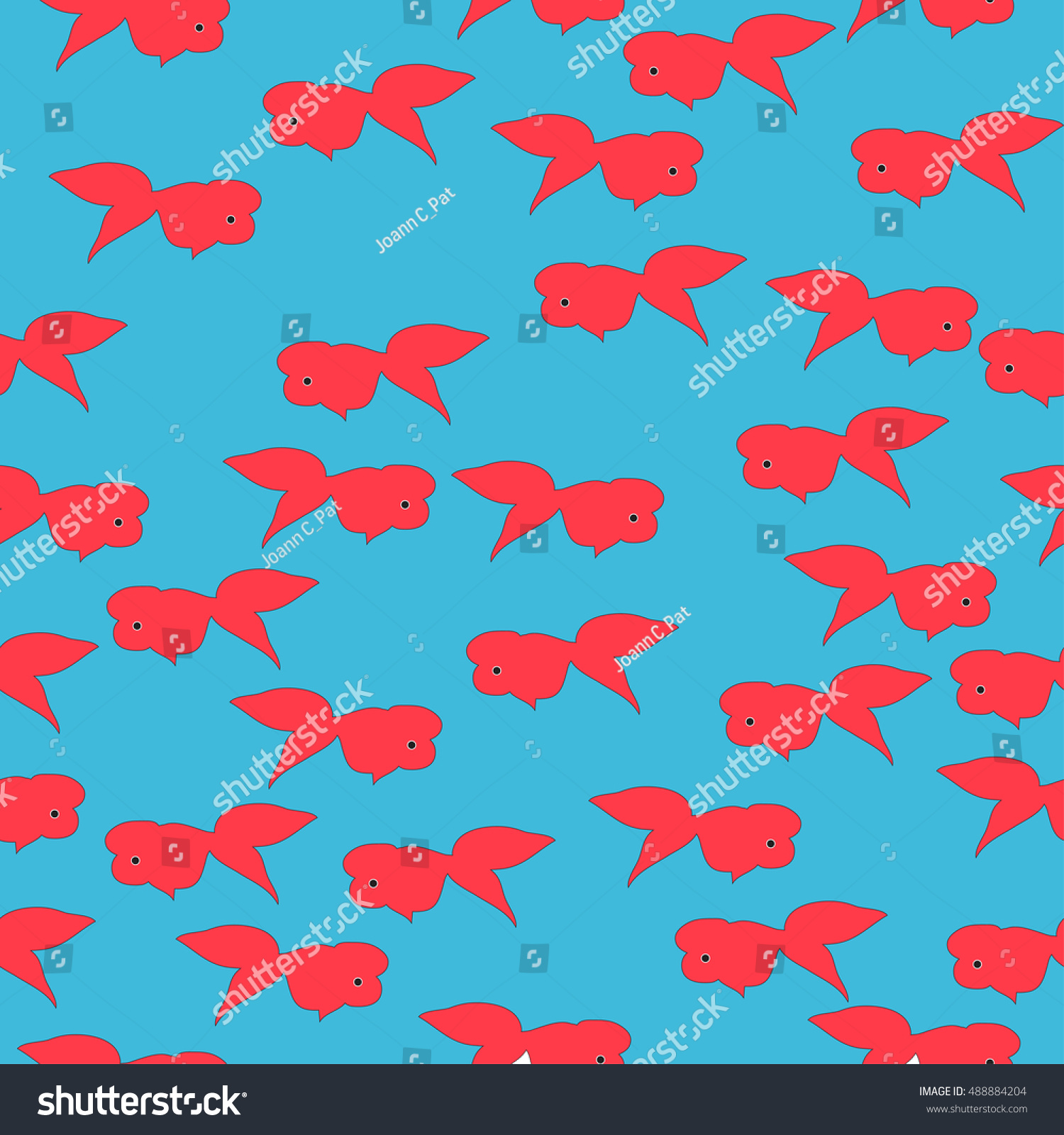 Seamless Goldfish Cute Doodle Vector Pattern Stock Vector (Royalty Free ...