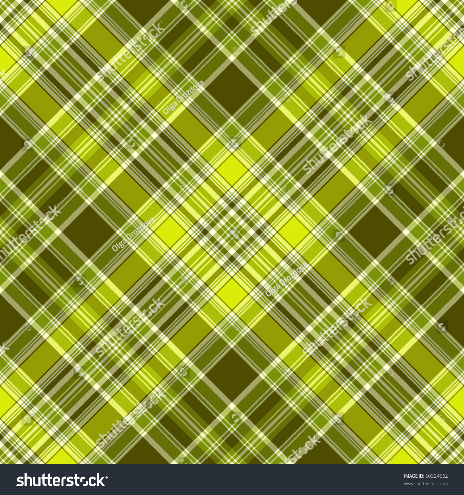 Seamless Green Yellow Checkered Diagonal Pattern Stock Vector (Royalty ...