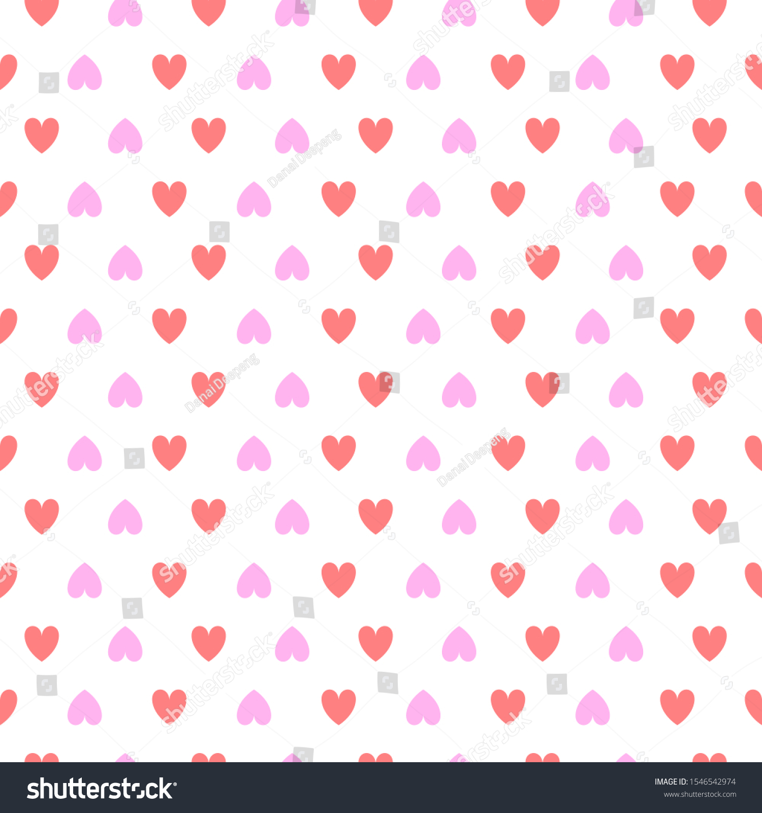 Seamless Heart Pattern White Background Stock Vector (Royalty Free ...