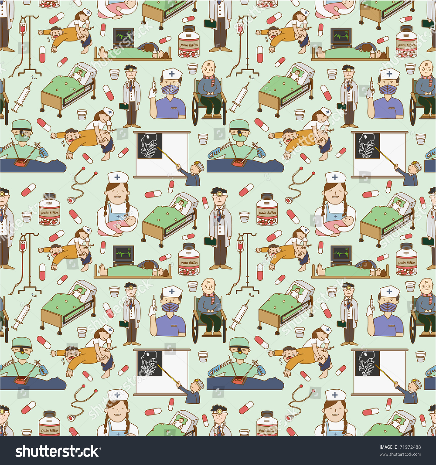 Seamless Hospital Pattern Stock Vector Illustration 71972488 : Shutterstock