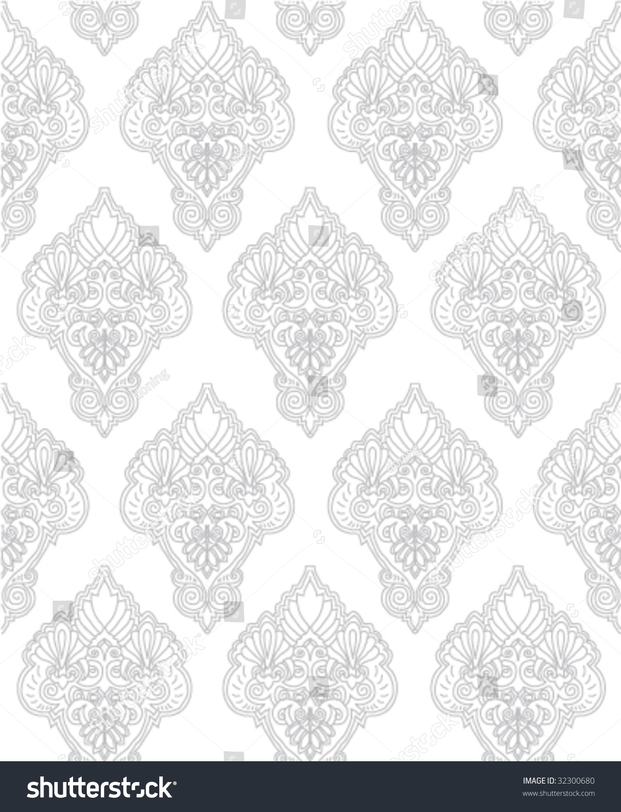 Seamless Indian Wallpaper Pattern Stock Vector (Royalty Free) 32300680