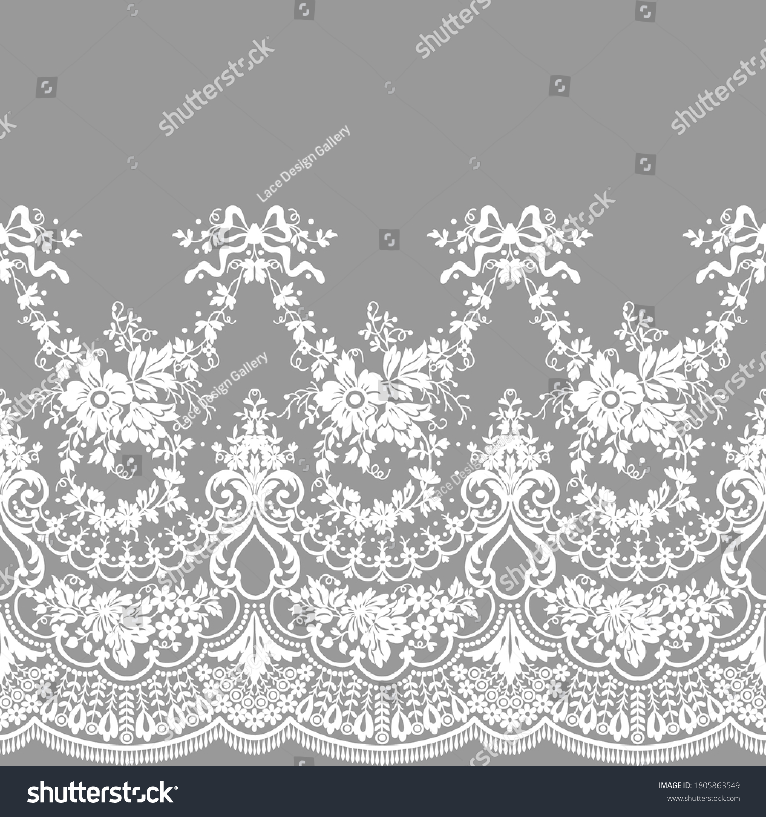 Seamless Lace Pattern Flower Vintage Vector Stock Vector (Royalty Free ...