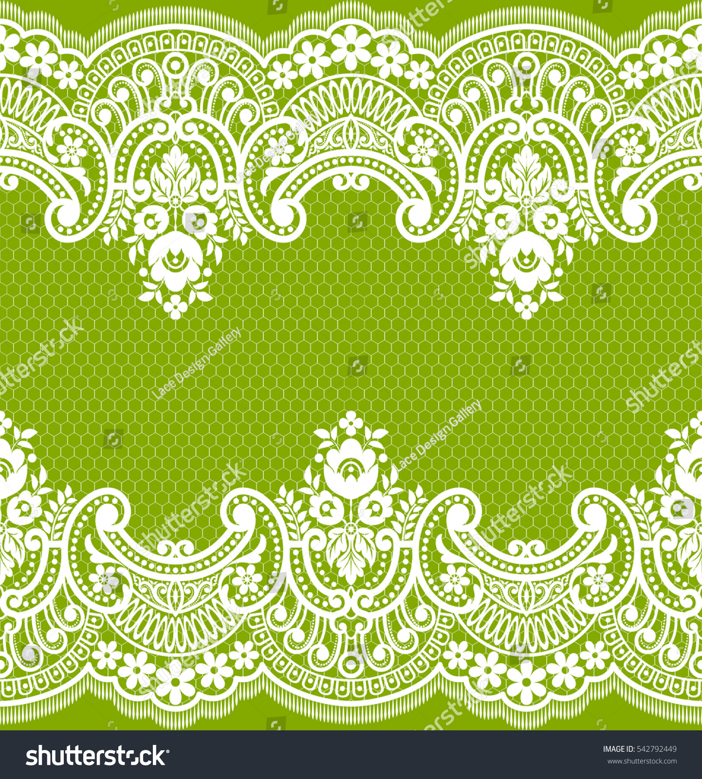 Seamless Lace Pattern Flower Vintage Vector Stock Vector (Royalty Free ...