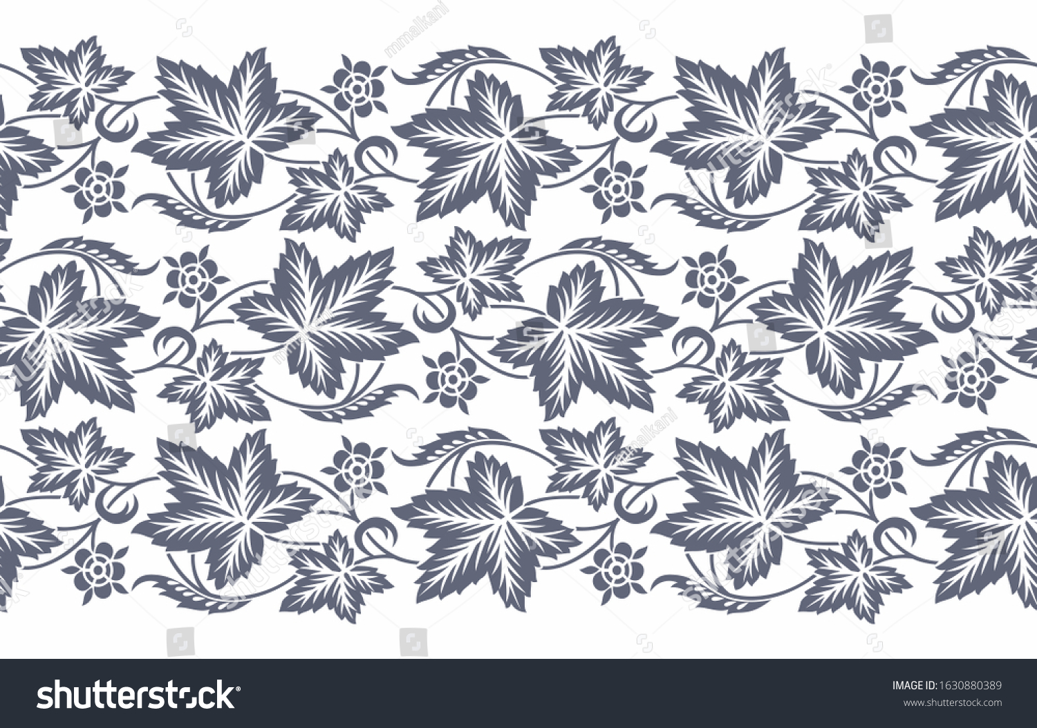 Seamless Leaf Border Design Flower: เวกเตอร์สต็อก (ปลอดค่าลิขสิทธิ์ ...