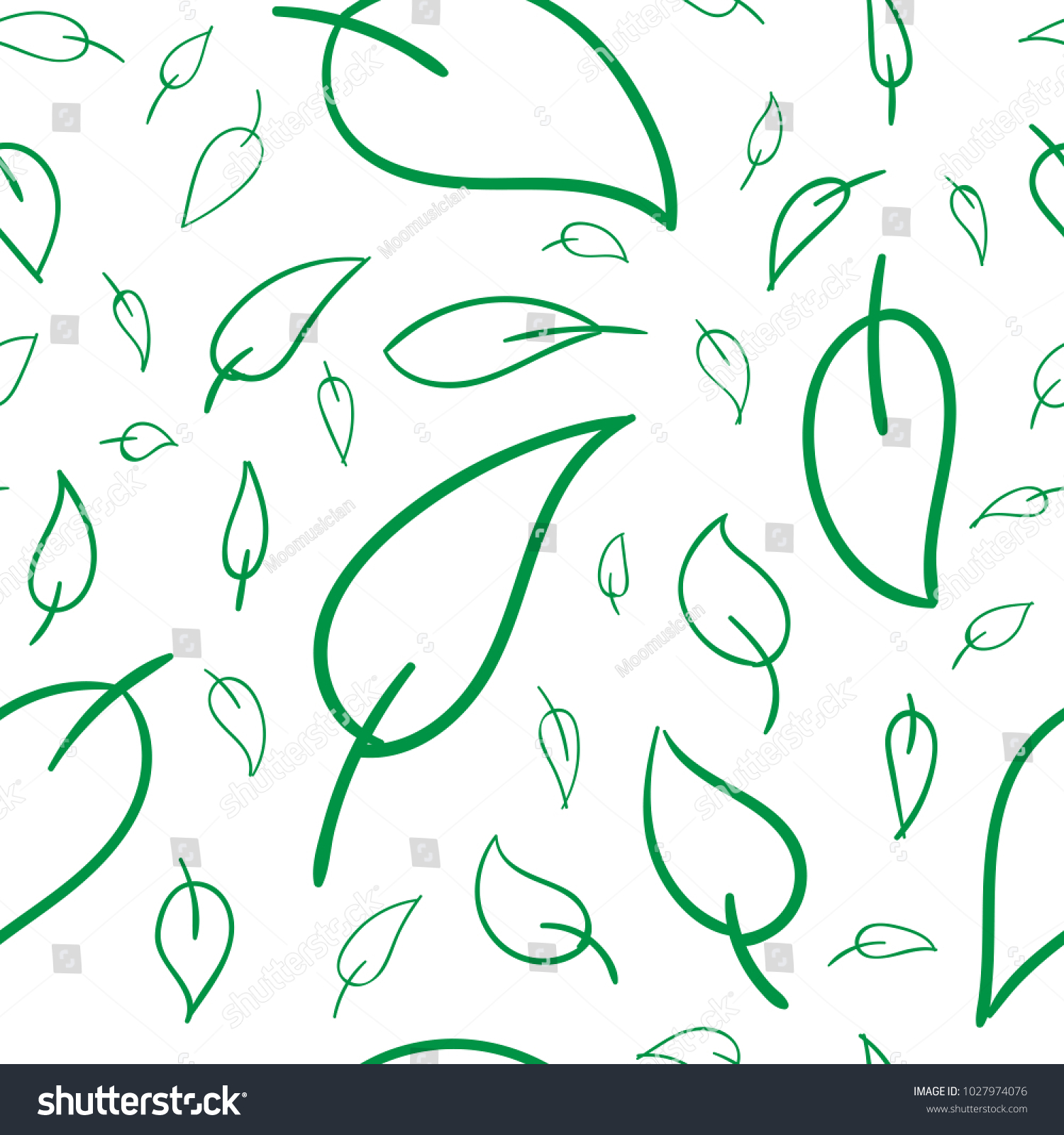 Seamless Leaf Curve Background Drawing Doodle Stock Vector (Royalty ...