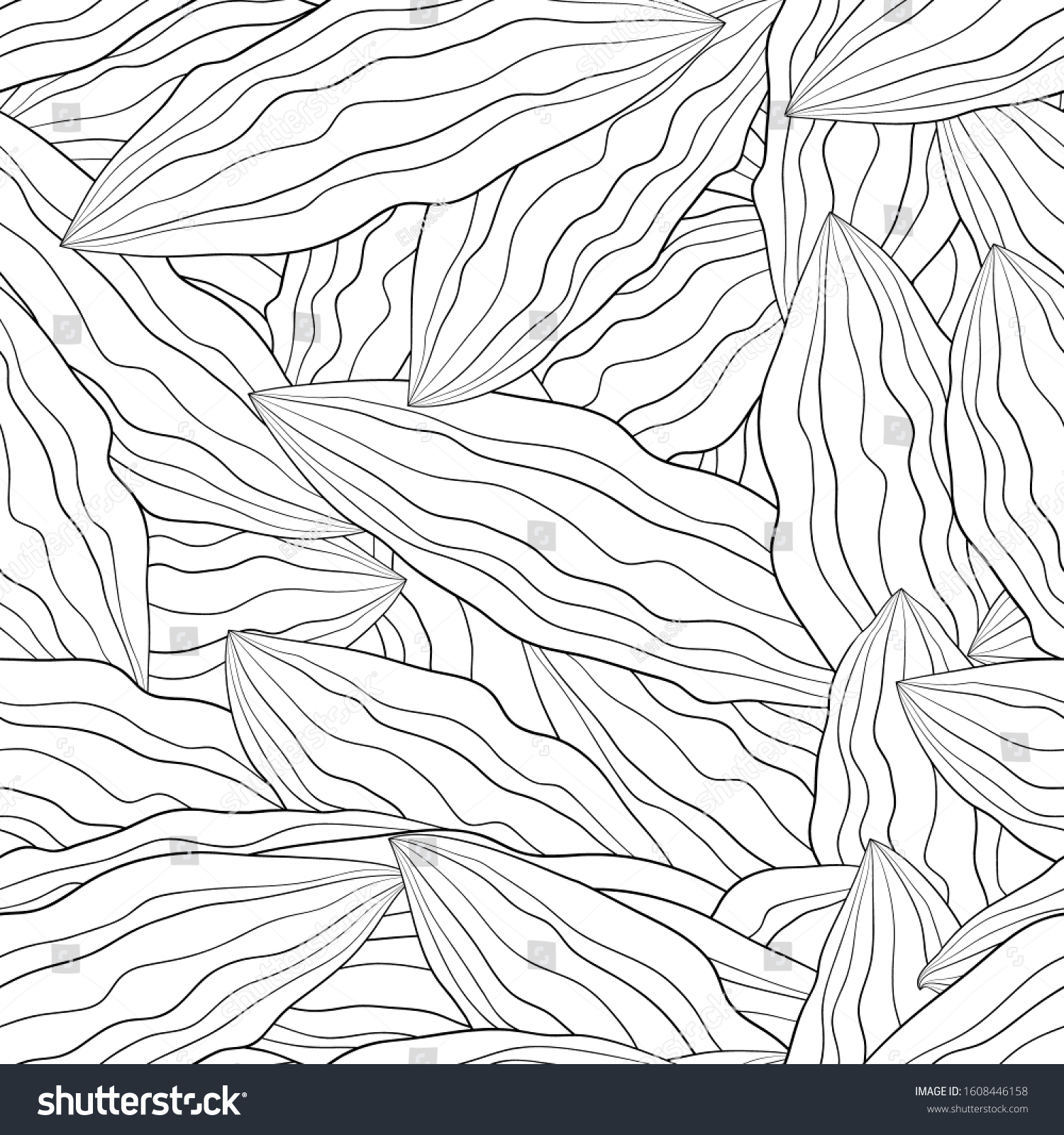 Seamless Leaf Pattern Coloring Book Vector Stock Vector (Royalty Free ...