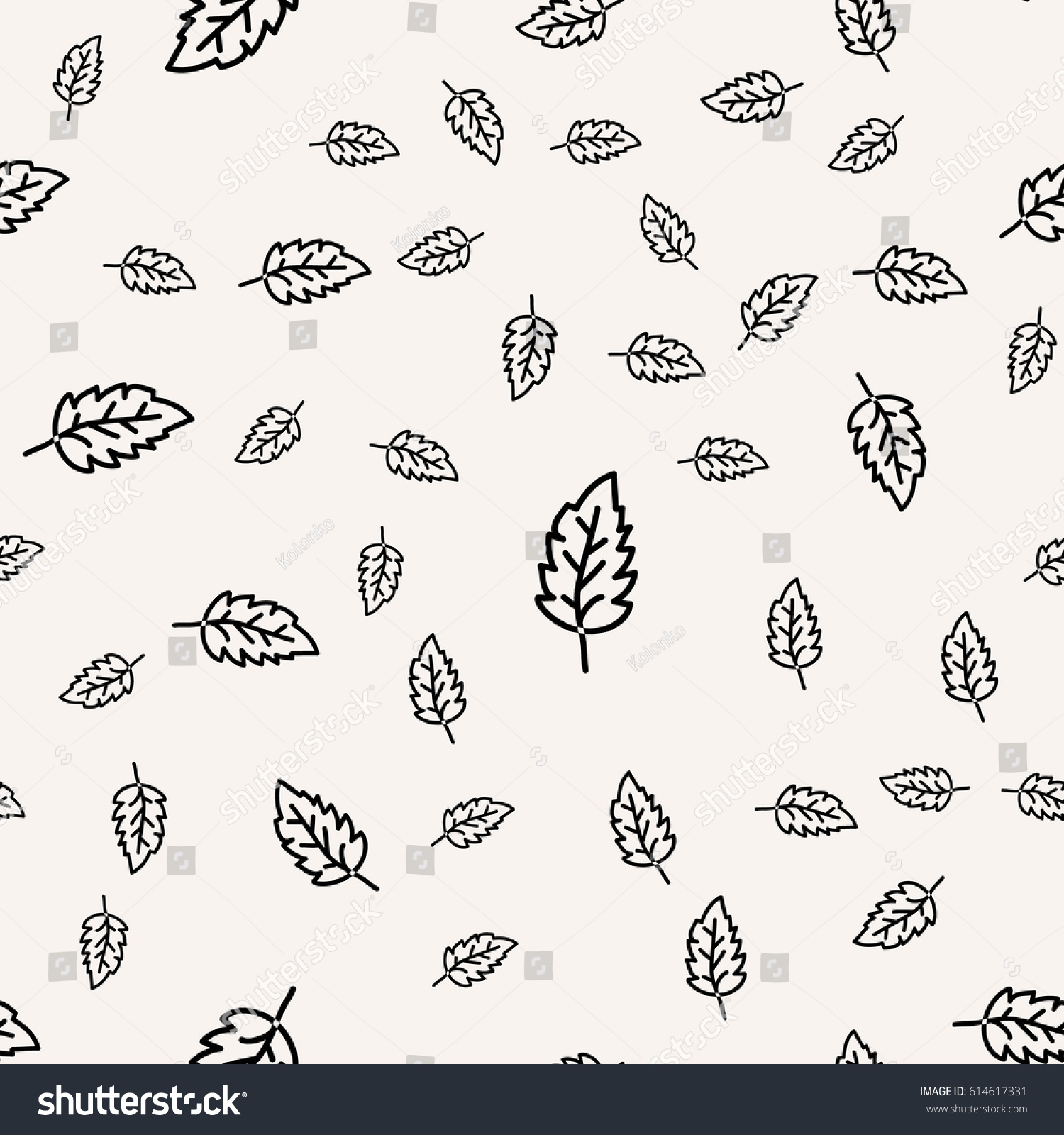 Seamless Leaves Pattern Stylized Leaf Decirative Stock Vector (Royalty ...