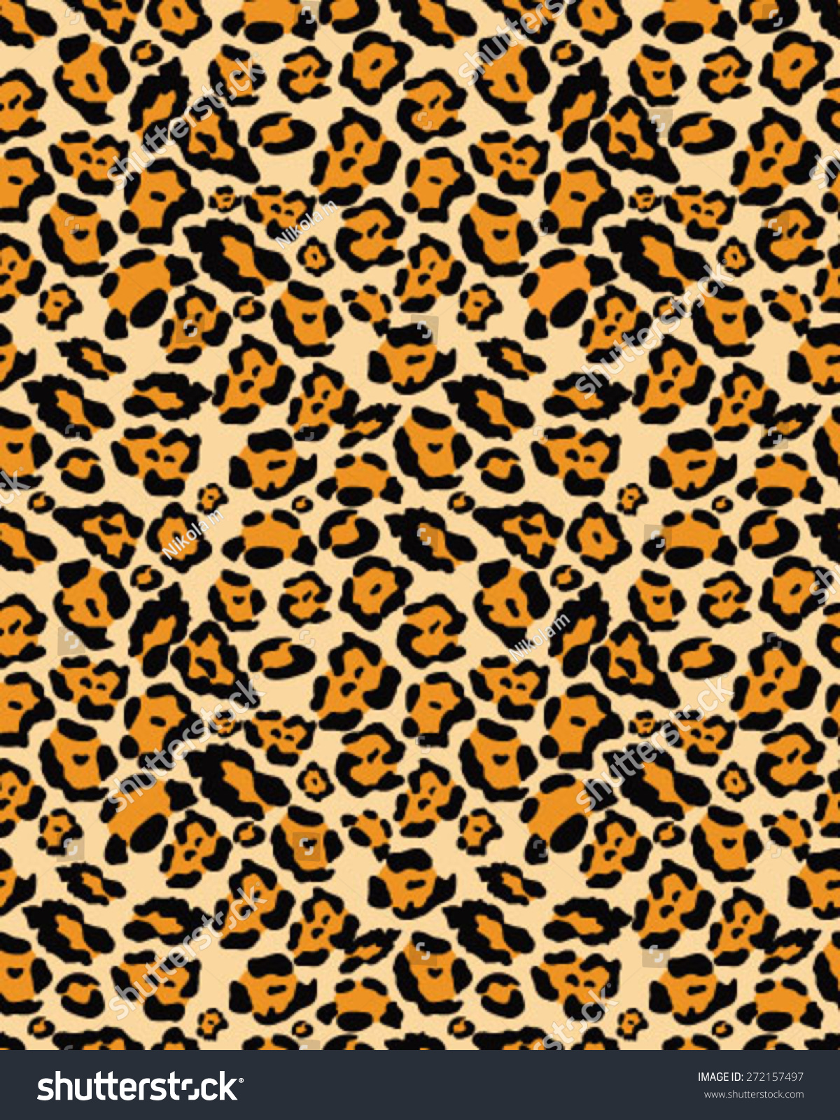Seamless Leopard Skin Texture Vector Illustration Stock Vector (Royalty ...
