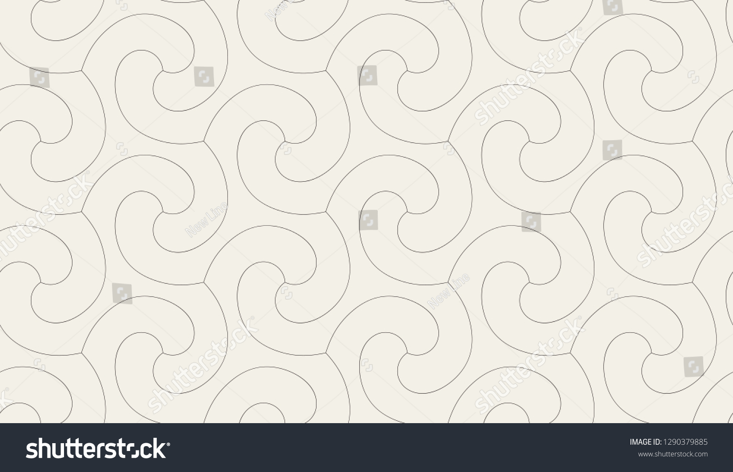 Seamless Linear Pattern Thin Curl Lines Stock Vector (Royalty Free ...