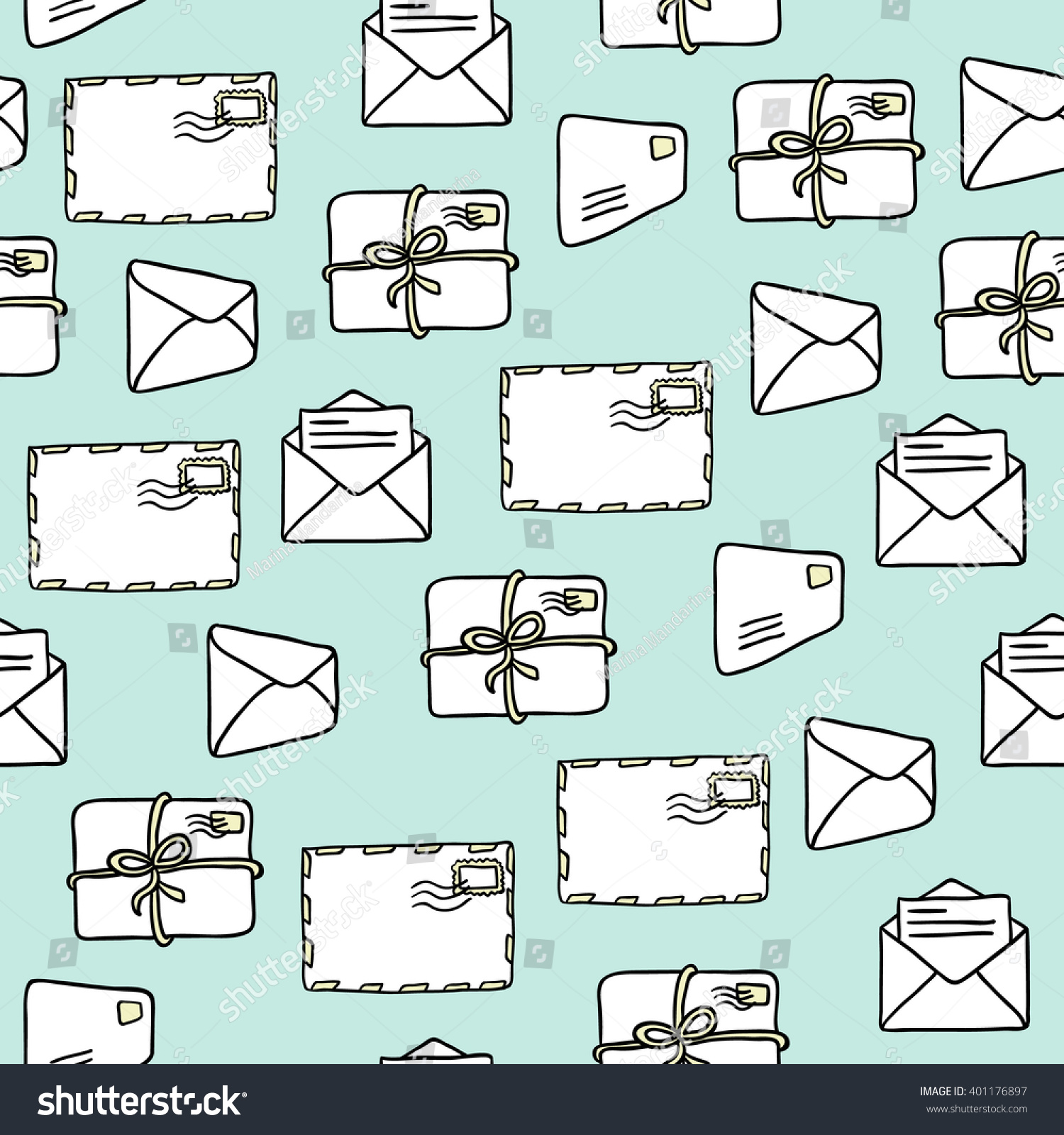 Seamless Mail Pattern Endless Texture Wallpaper Stock Vector (Royalty ...