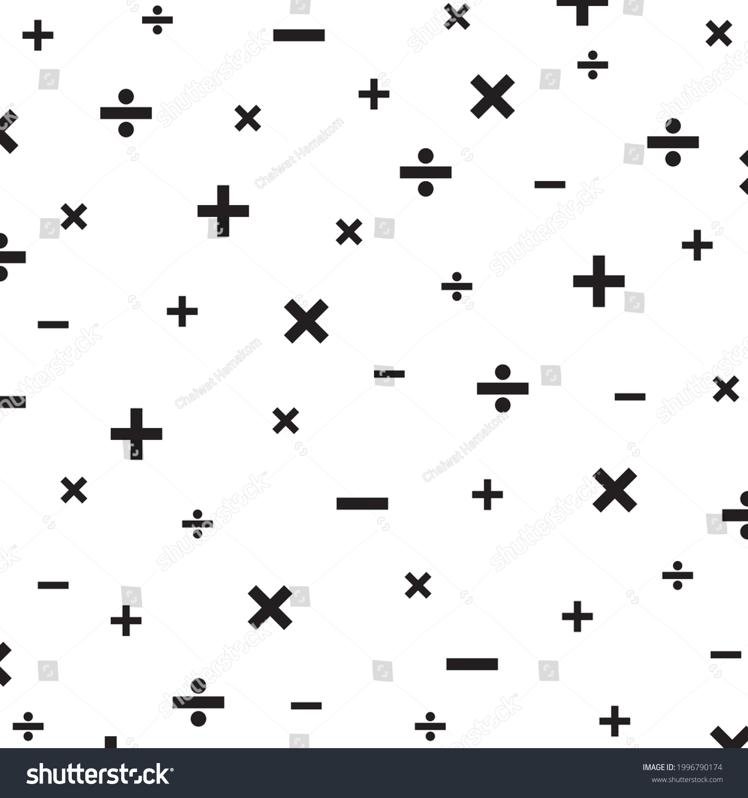 Seamless Mathematical Symbol Pattern Background Vector Stock Vector ...