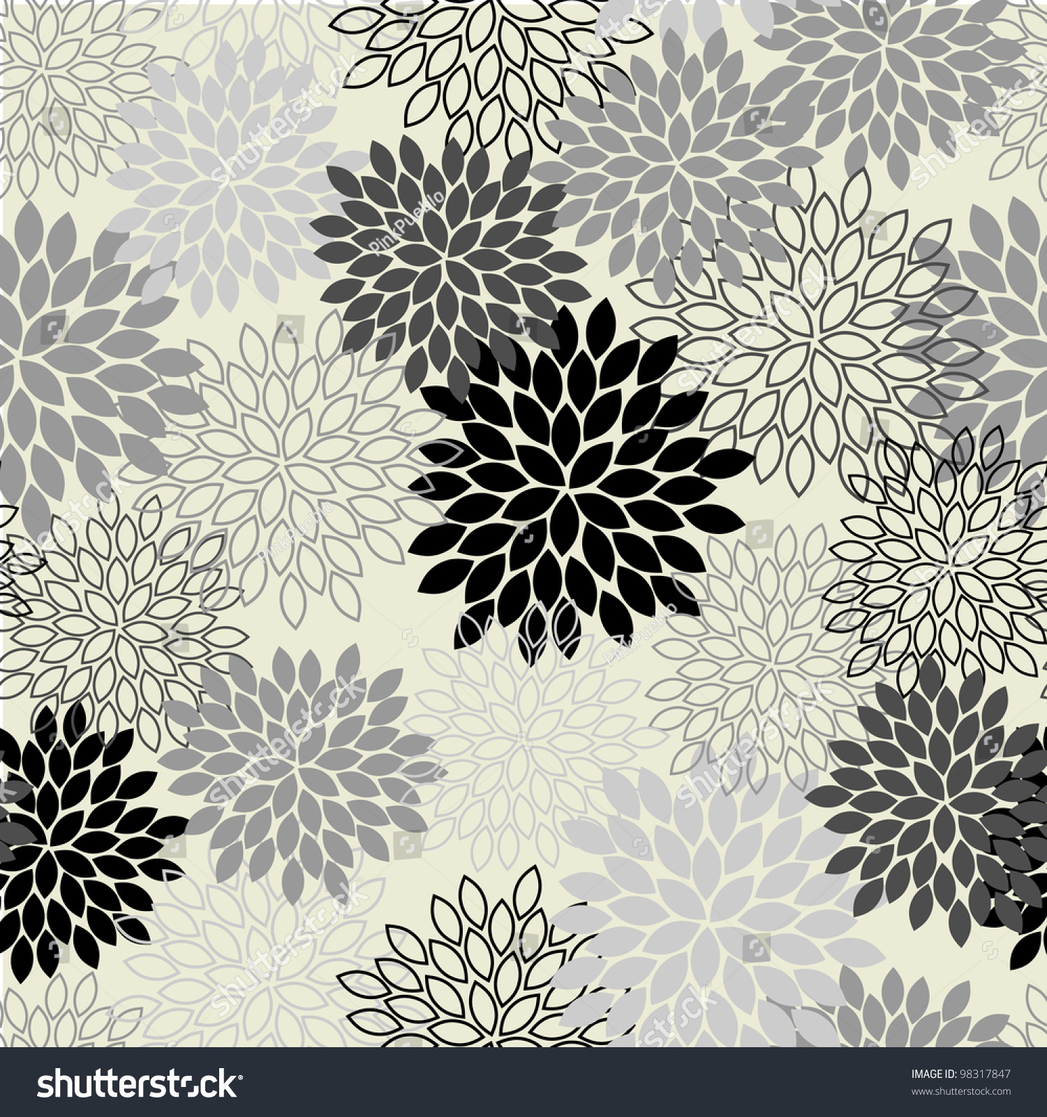 Seamless Mum Flower Background Stock Vector (Royalty Free) 98317847