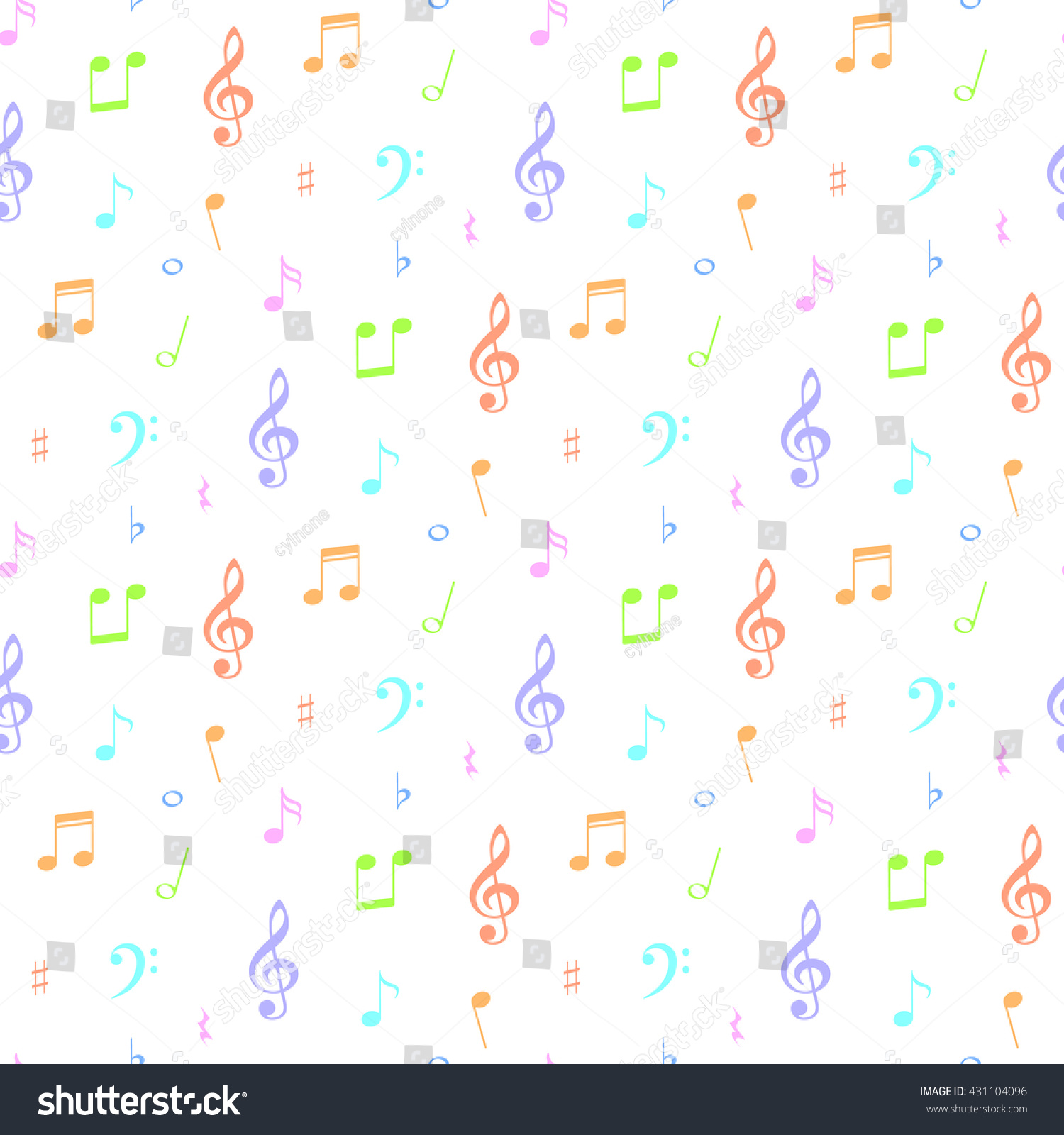 Seamless Music Note Pattern Background Vector Stock Vector (Royalty ...