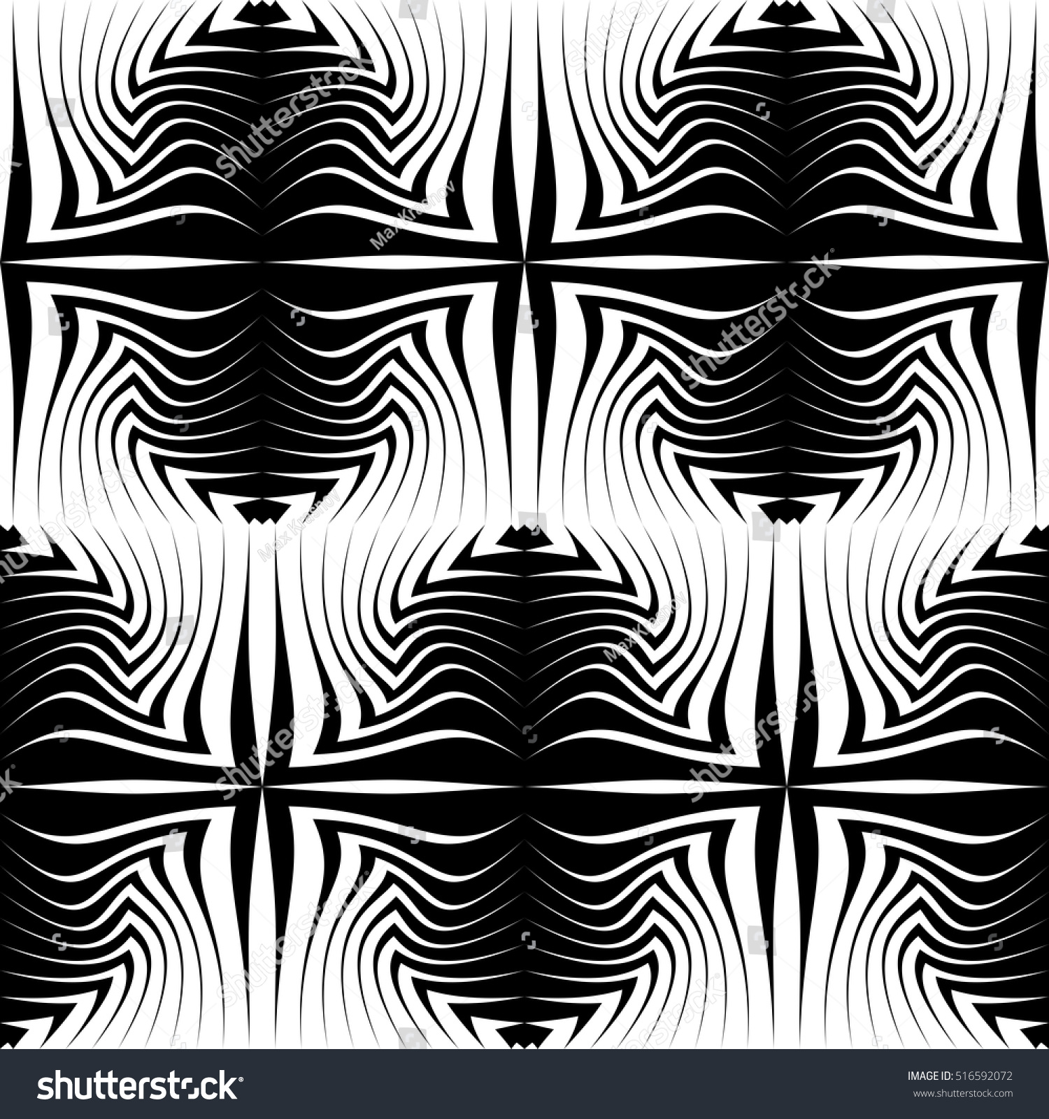 Seamless Optical Illusion Pattern Vector Black Stock Vector (Royalty ...
