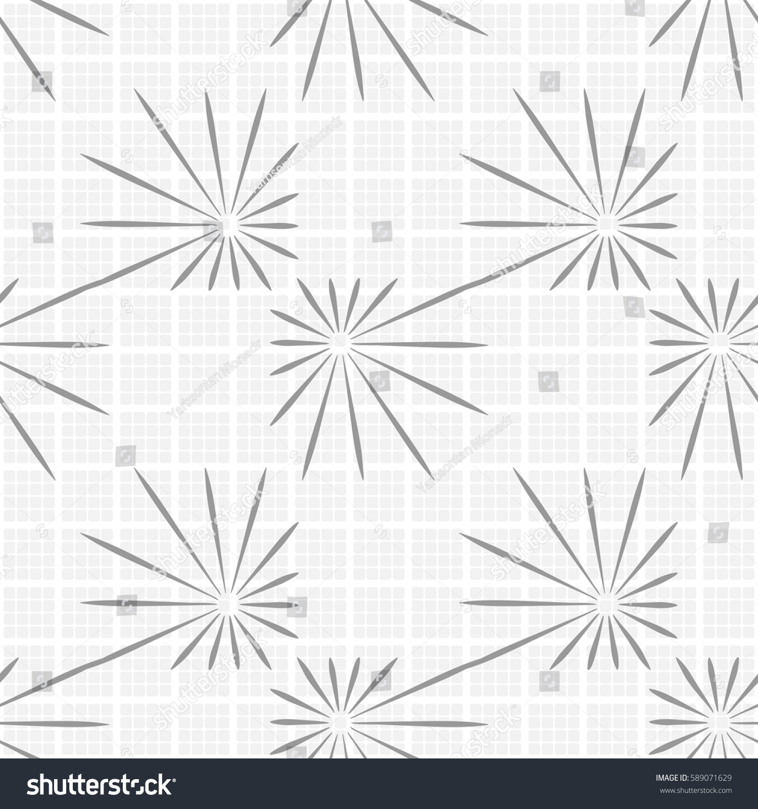 Seamless Pattern Asymmetric Star Checkered Background Stock Vector ...