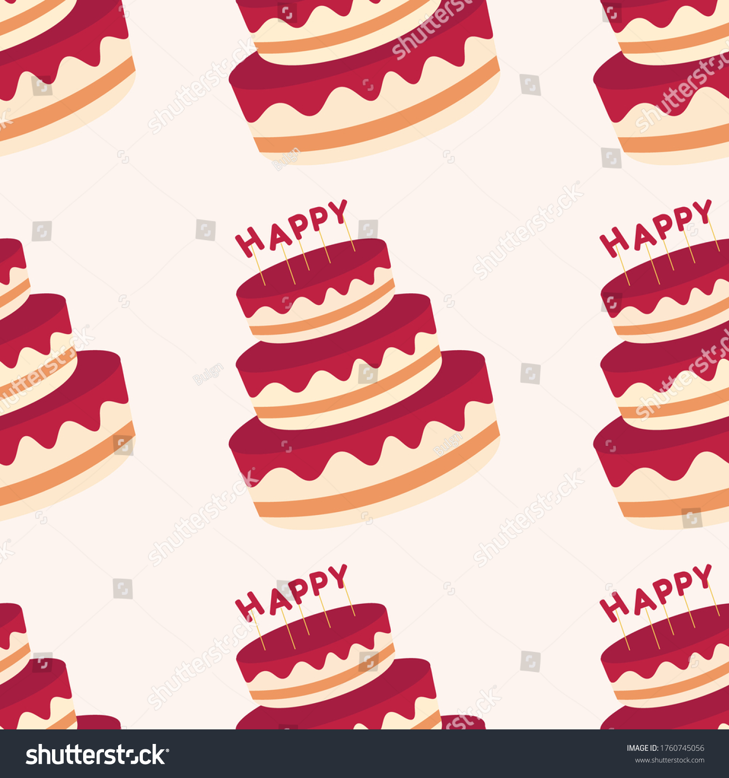 Seamless Pattern Background Cake Template Background Stock Vector ...