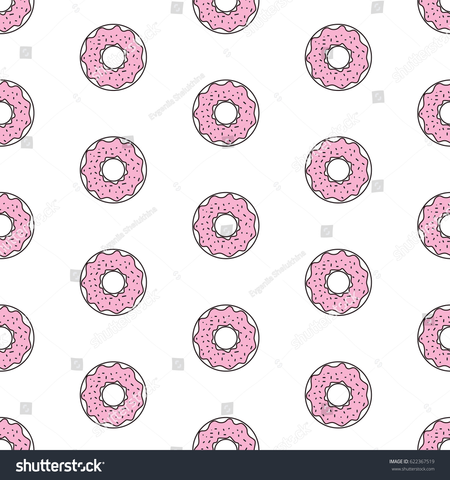 Seamless Pattern Background Colorful Donuts Vector Stock Vector ...
