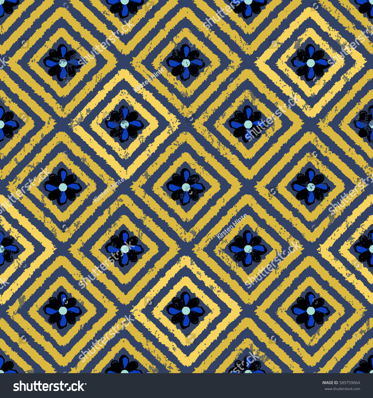Seamless Pattern Backgroundwith Squares Paint Strokes Stock Vector ...