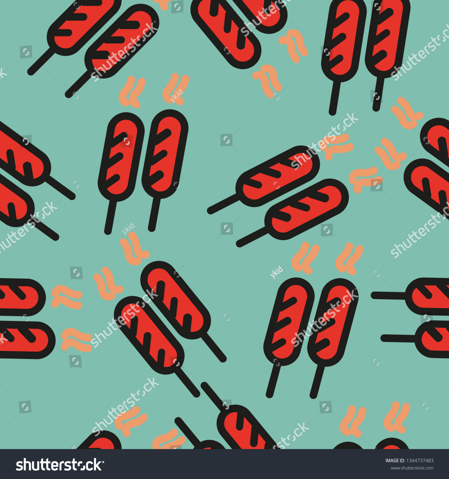 Seamless Pattern Barbeque Barbeque Pattern Background Stock Vector ...
