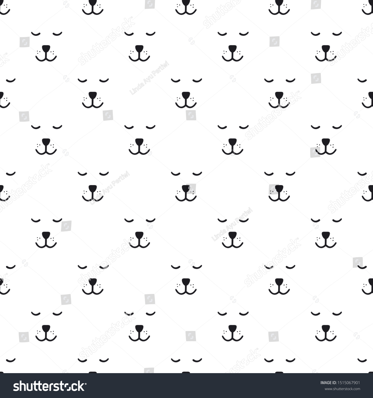 Seamless Pattern Bear Face Design On Stock Vector (Royalty Free) 1515067901