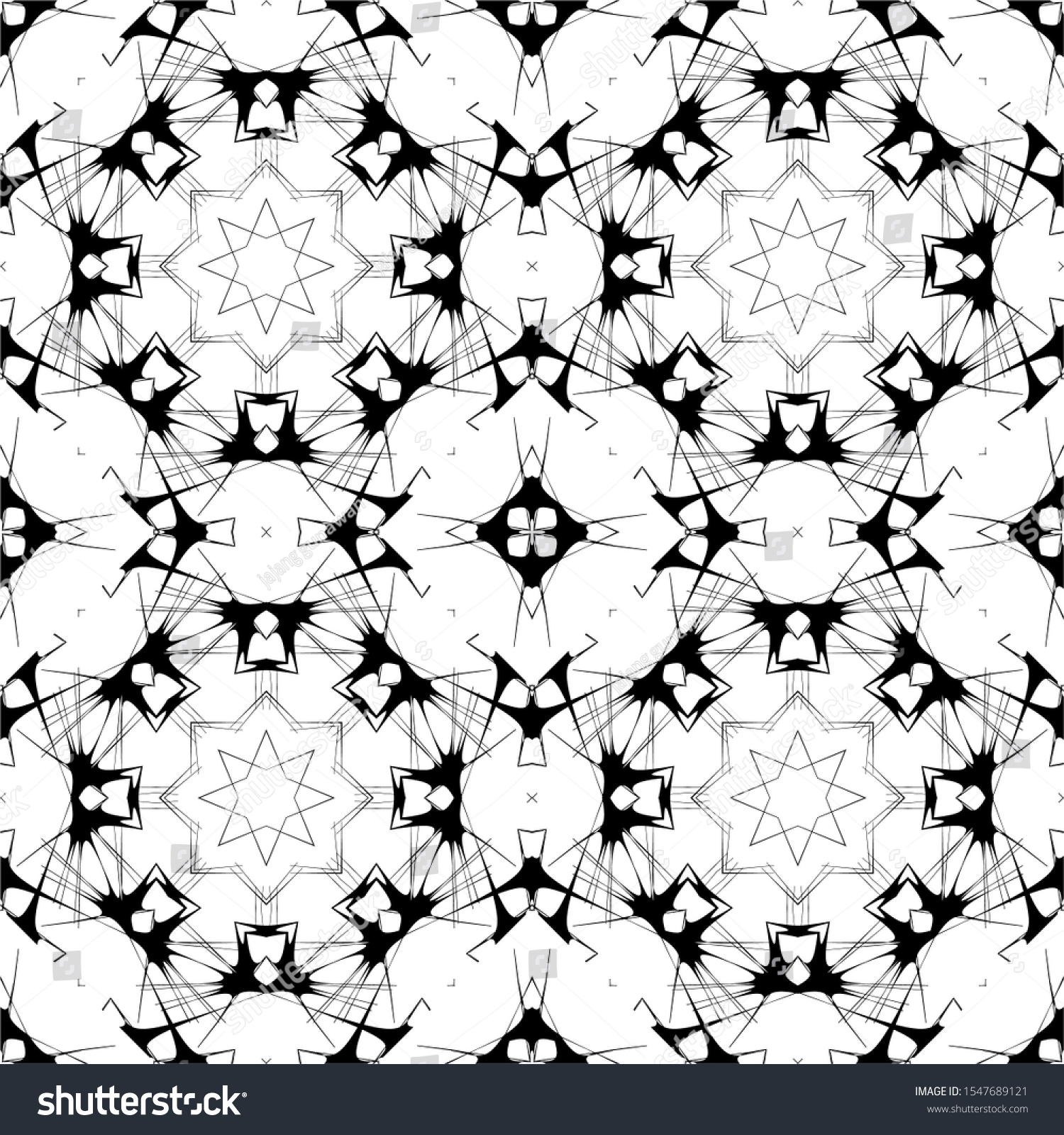 Seamless Pattern Black White Backgrounds Stock Vector (Royalty Free ...