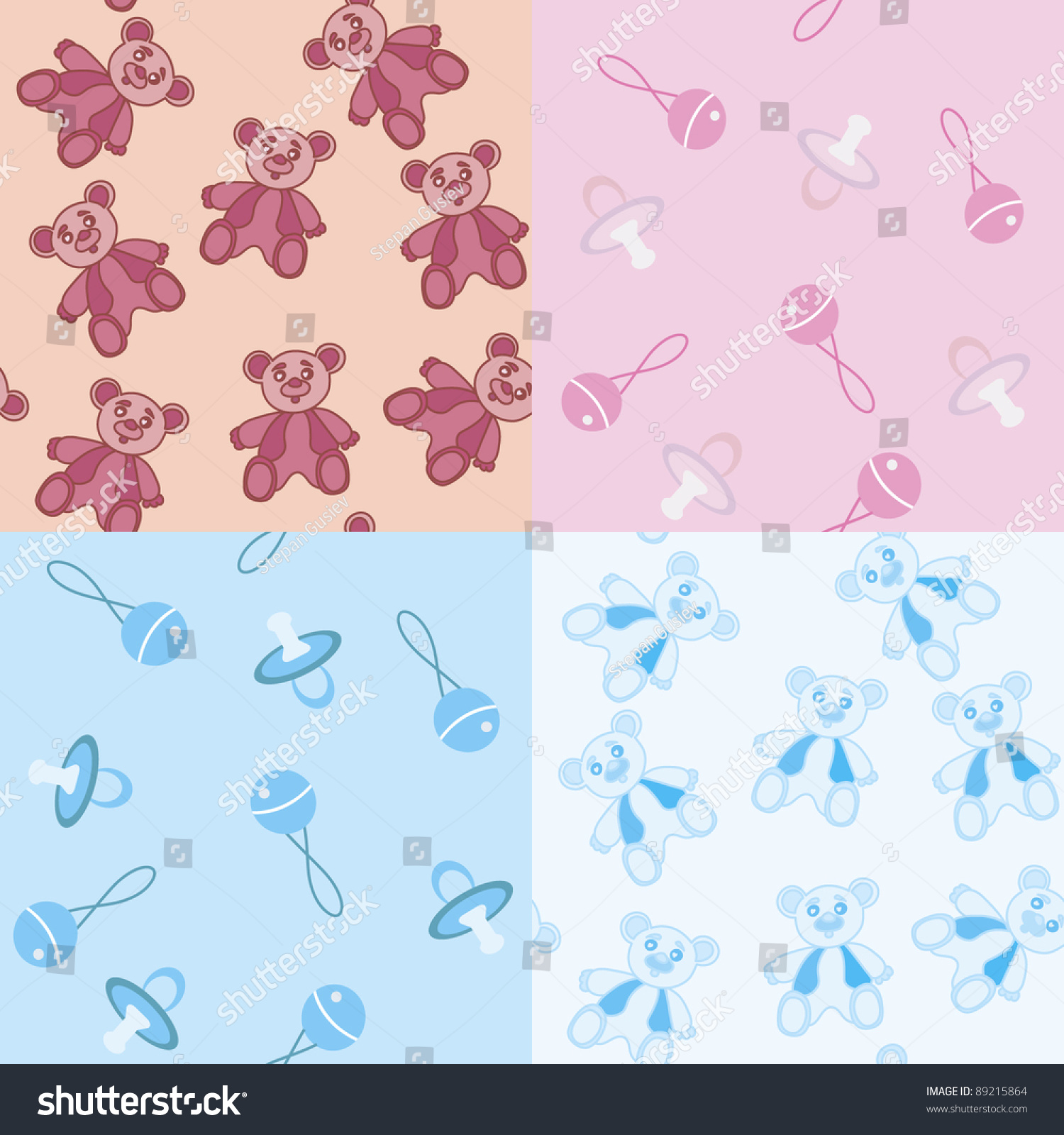Seamless Pattern Baby Shower Stock Vector (Royalty Free) 89215864 ...