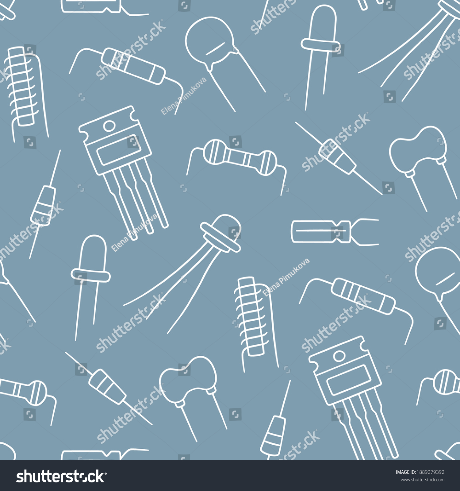 Seamless Pattern Electrical Components Diode Transistor Stock Vector ...