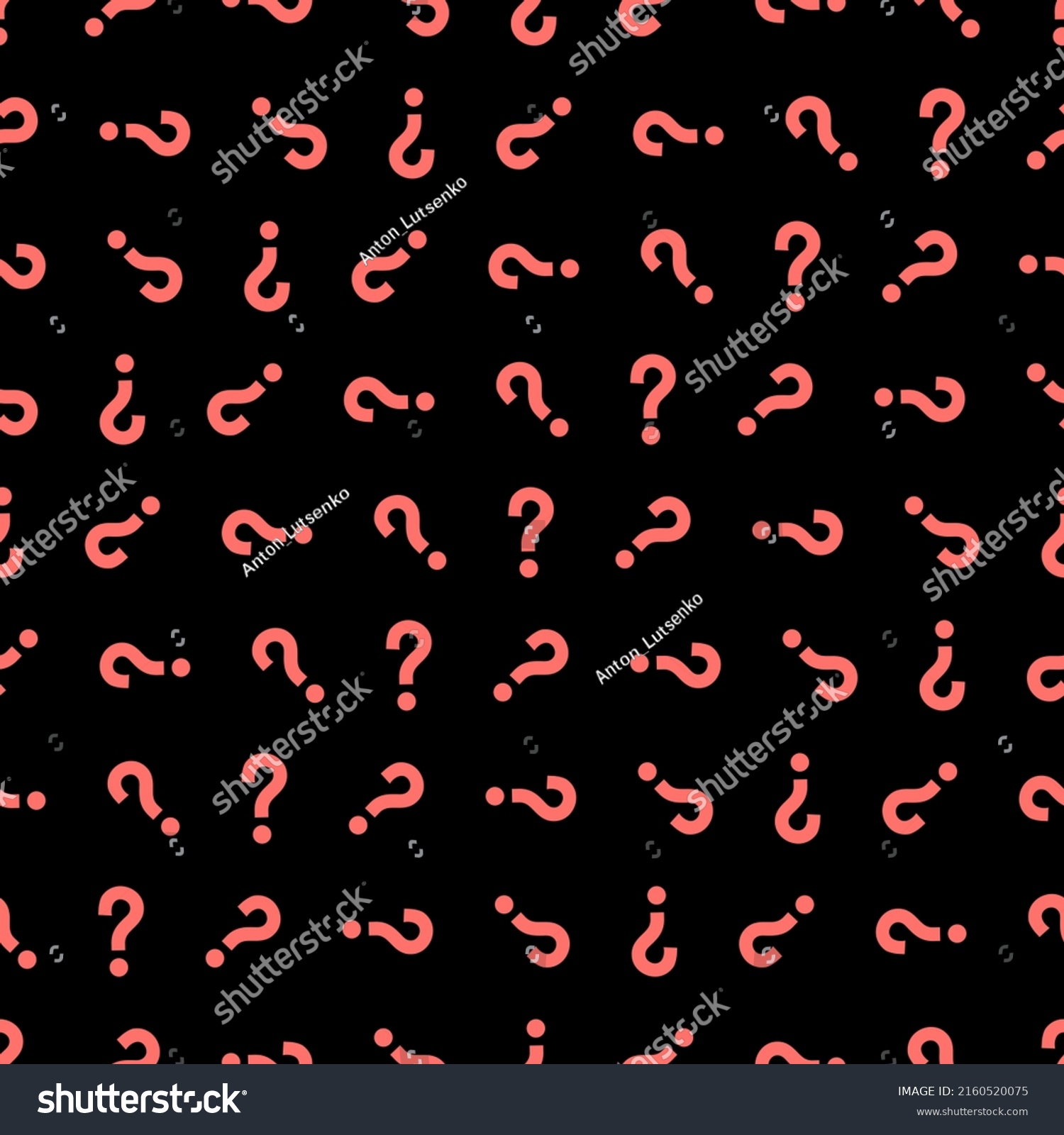 Seamless Pattern Pink Question Marks On Stock Vector (Royalty Free ...