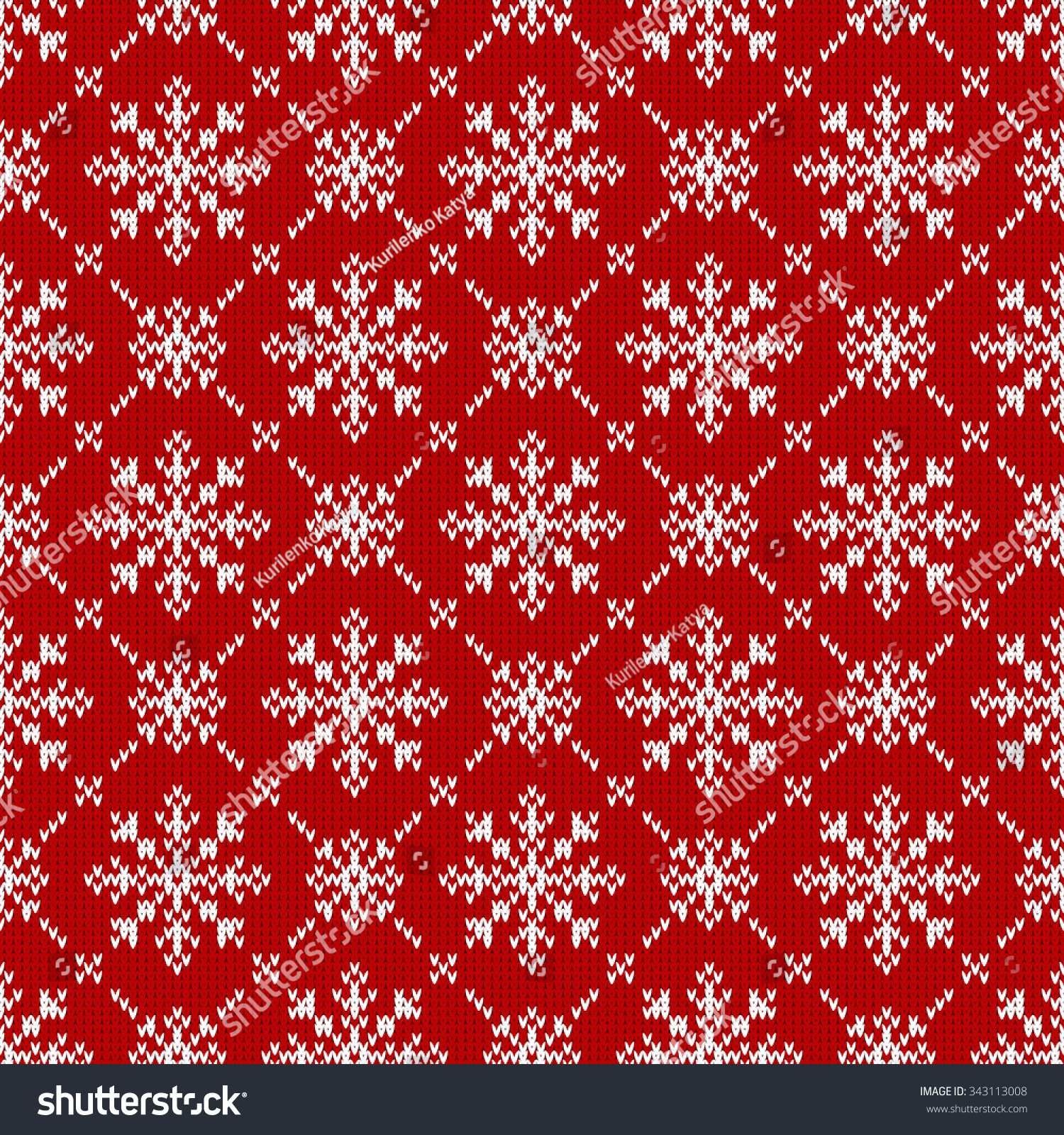 Seamless Pattern Snowflakes On Knitted Texture Vectores En Stock ...