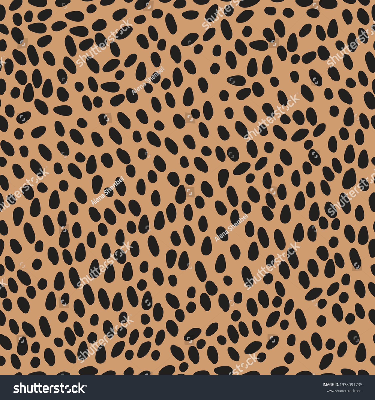 Seamless Pattern Light Brown Background Black Stock Vector (Royalty ...