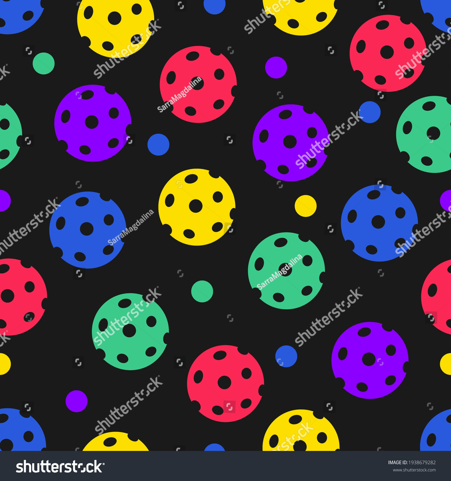 Seamless Pattern Pickleball Balls Vector Stock Vector (Royalty Free ...