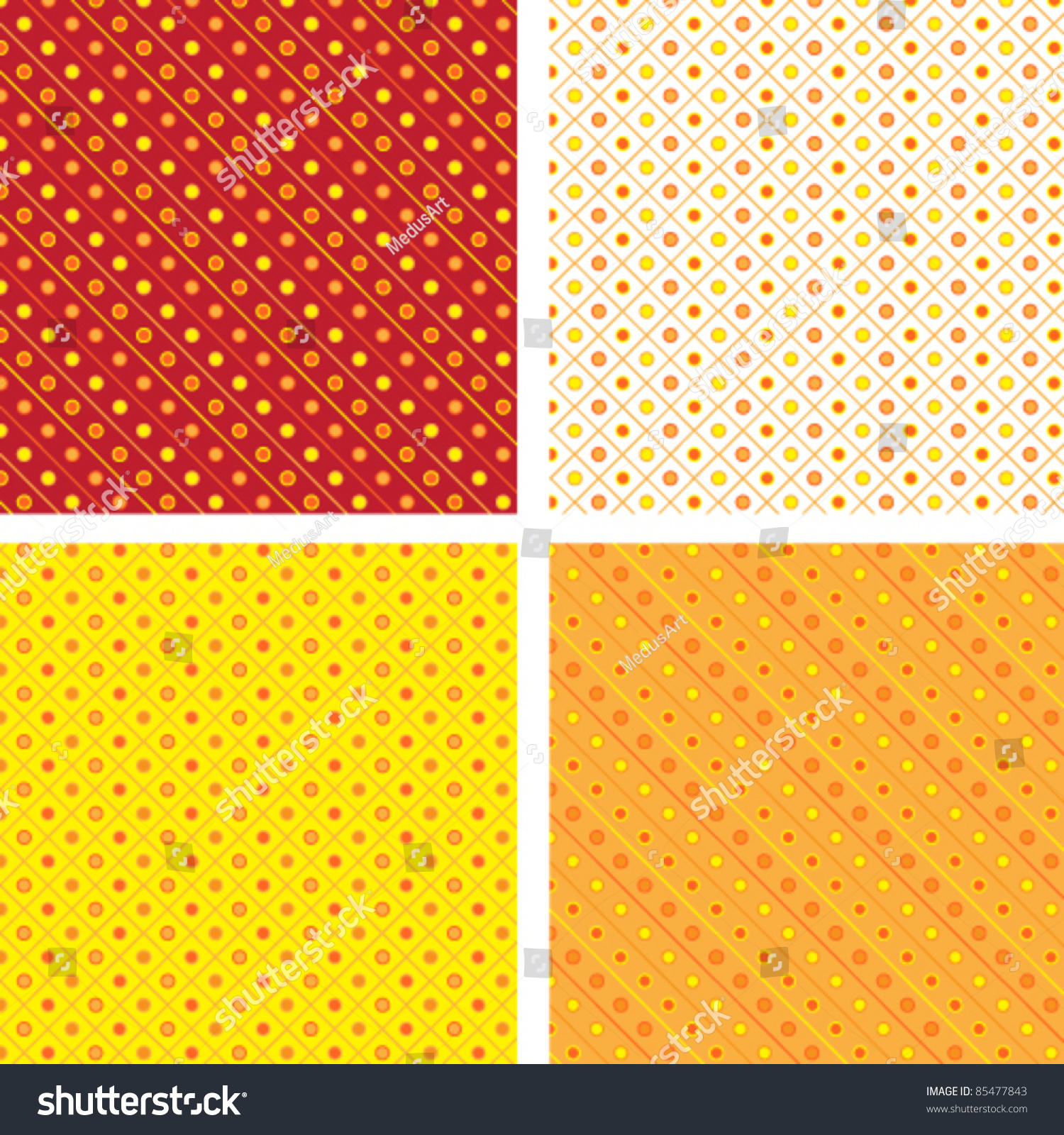 Seamless Pattern Pois Orange Yellow Stock Vector 85477843 : Shutterstock