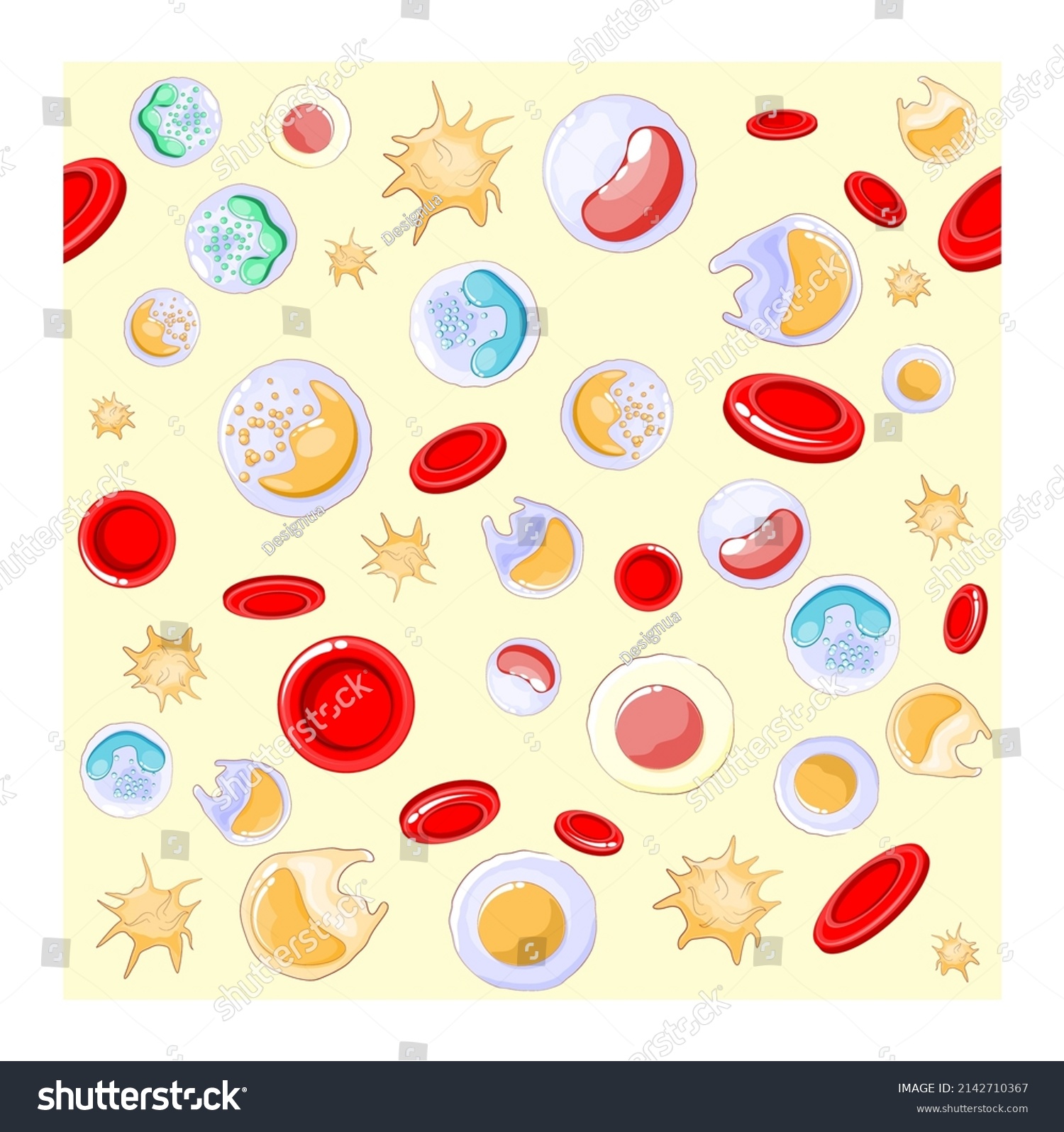 Seamless Pattern Red White Blood Cells Stock Vector (Royalty Free ...