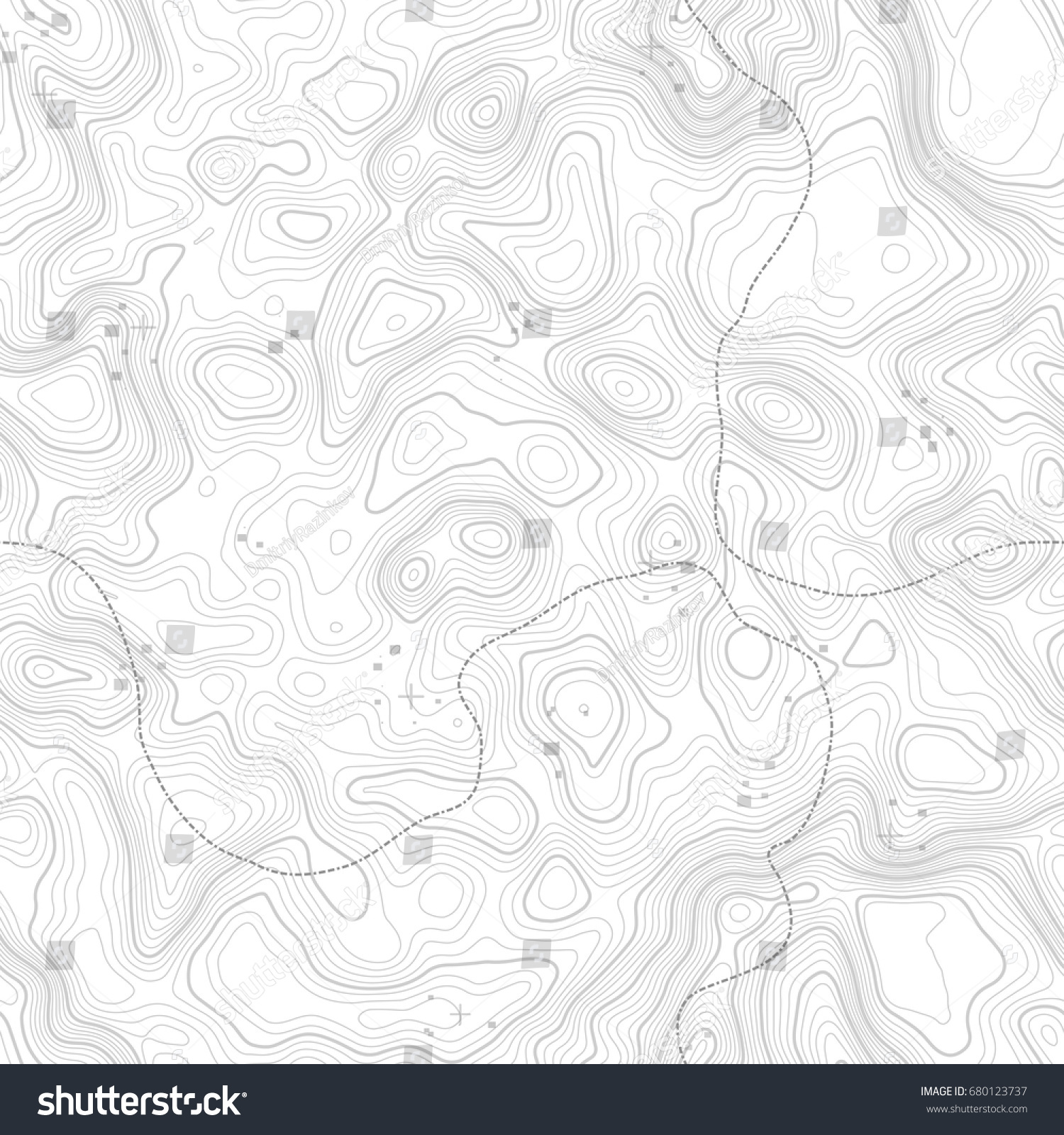 Seamless Pattern Topographic Map Background Space Stock Vector (Royalty ...