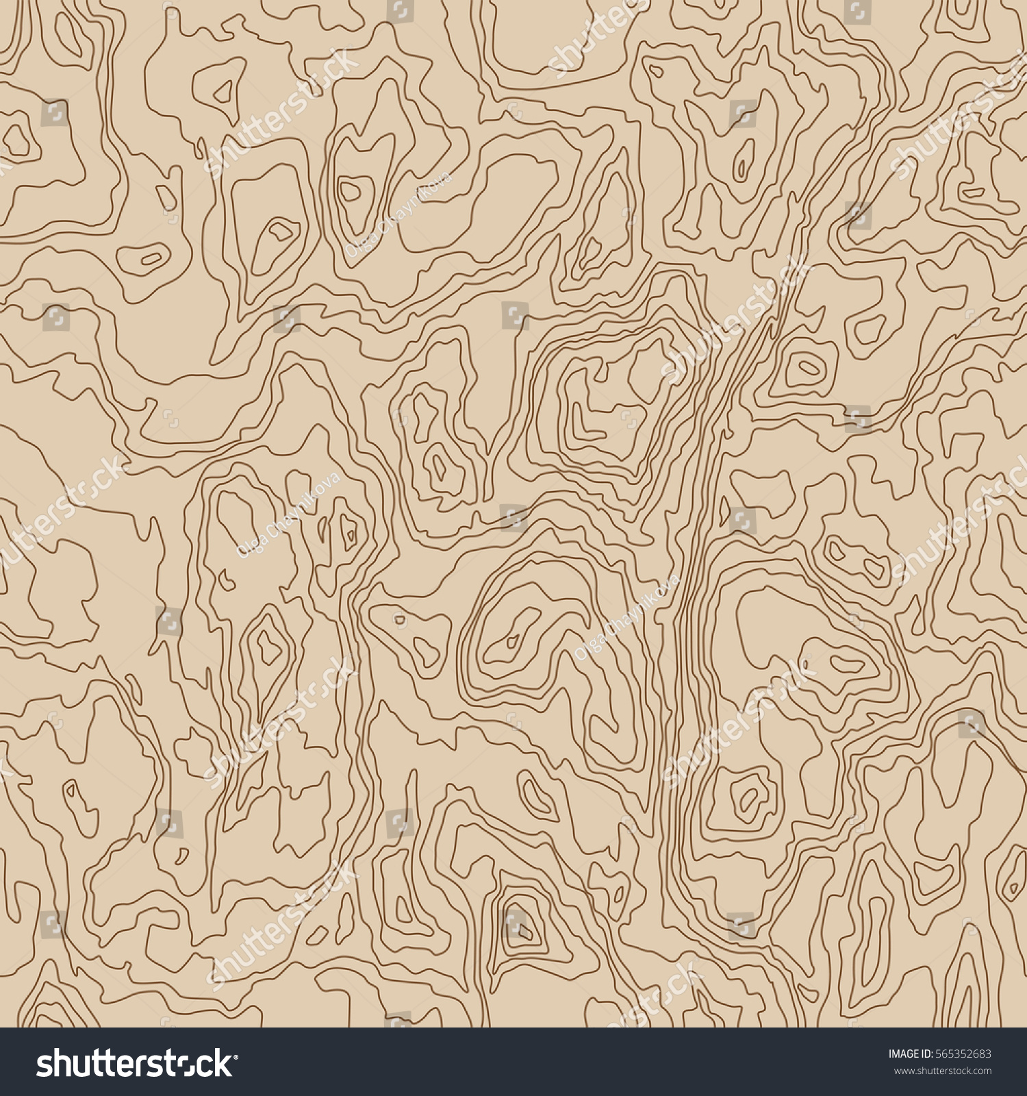 Seamless Pattern Topographic Map Texture Wavy Stock Vector (Royalty ...