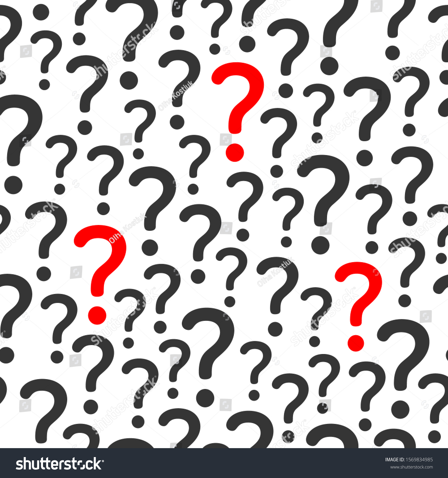 Seamless Pattern Vector Background Interrogation Marks Stock Vector ...