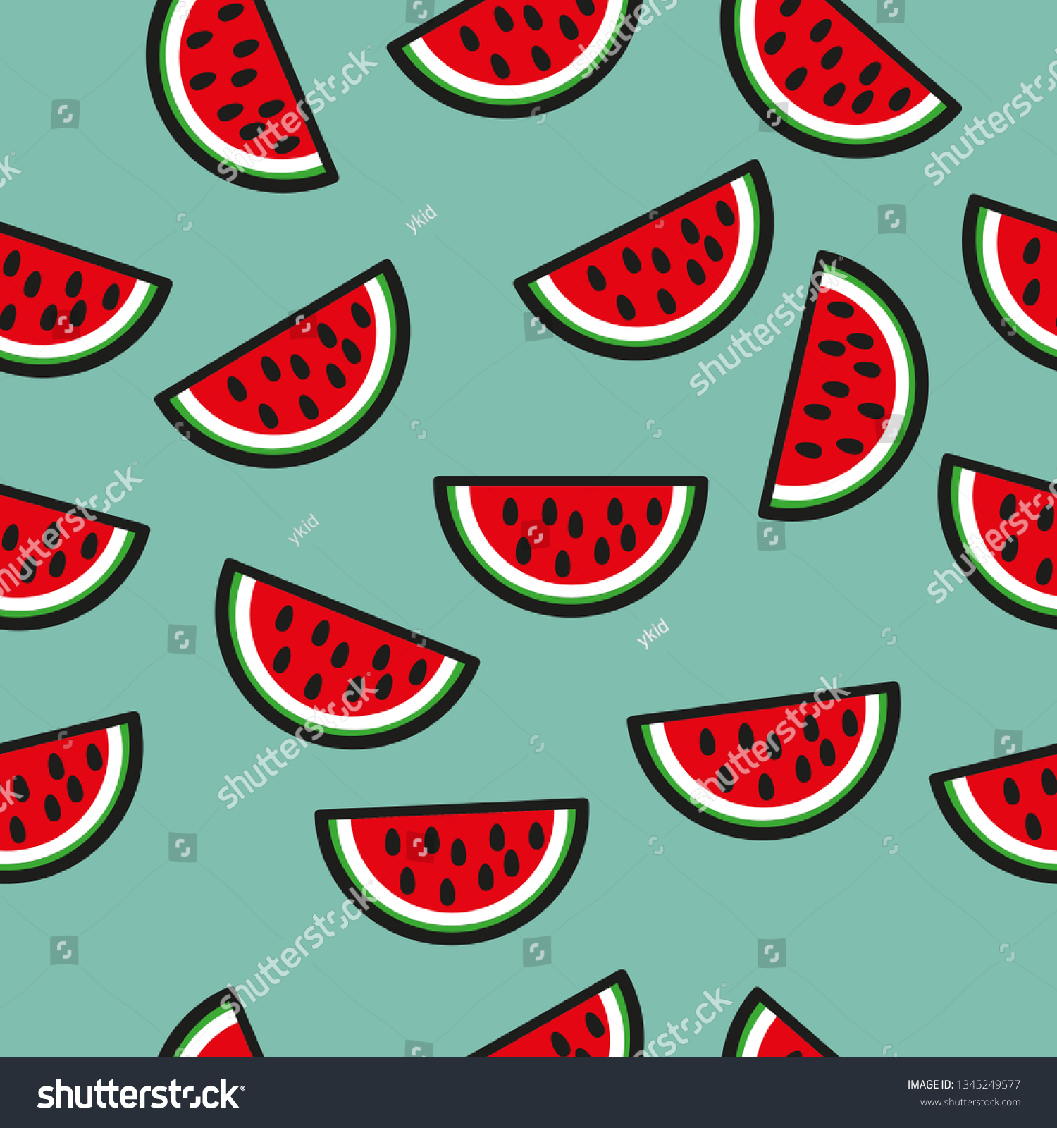 Seamless Pattern Watermelon Watermelon Pattern Background Stock Vector ...