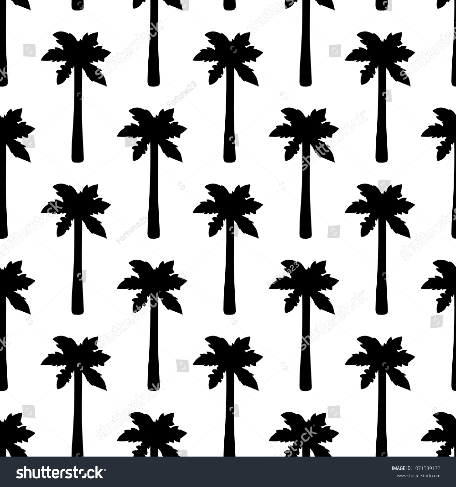 Seamless Pattern Black Palm Trees Vector Stock Vector (Royalty Free ...