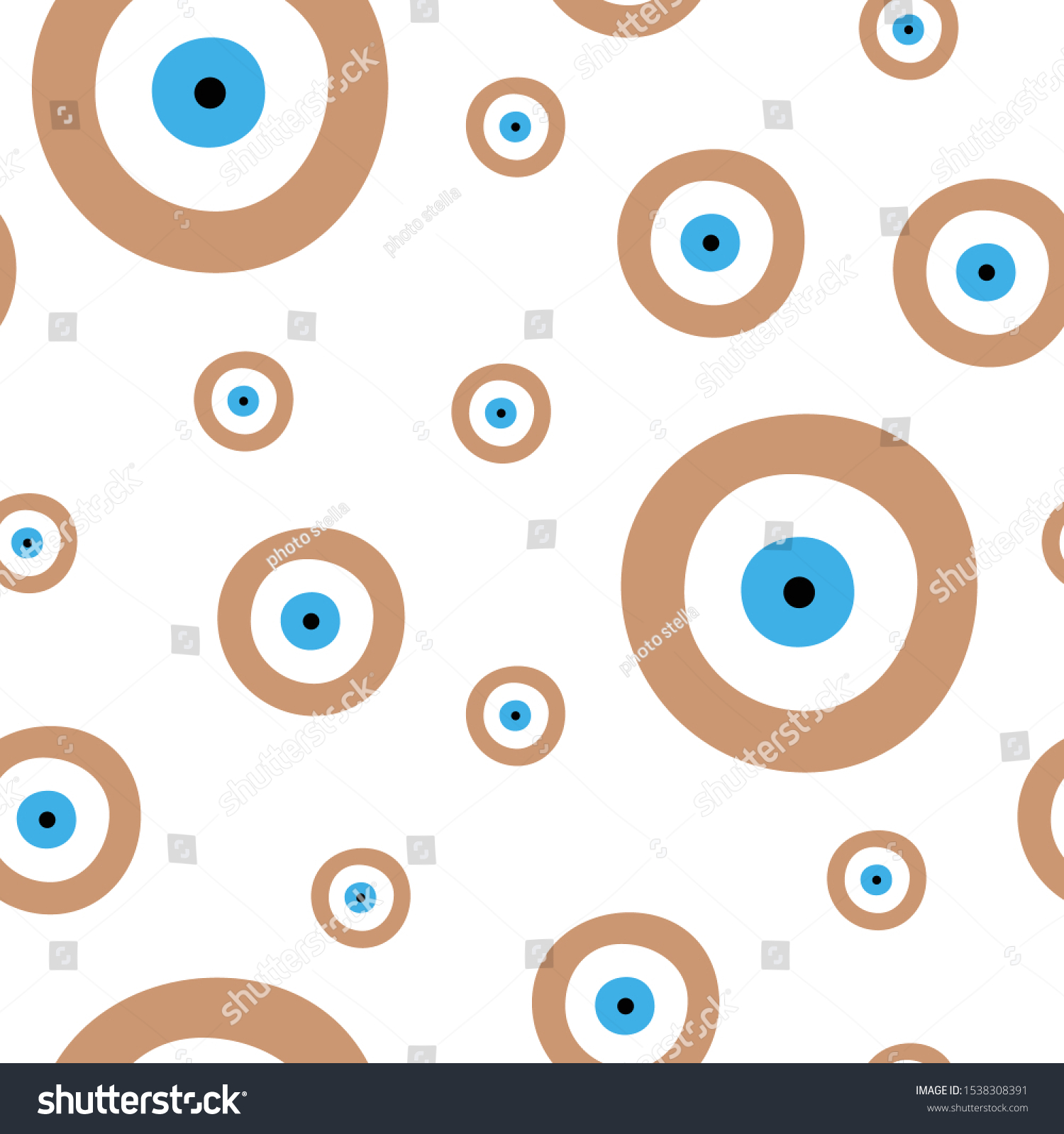 Seamless Pattern Brown Evil Eye Vector Stock Vector (Royalty Free ...