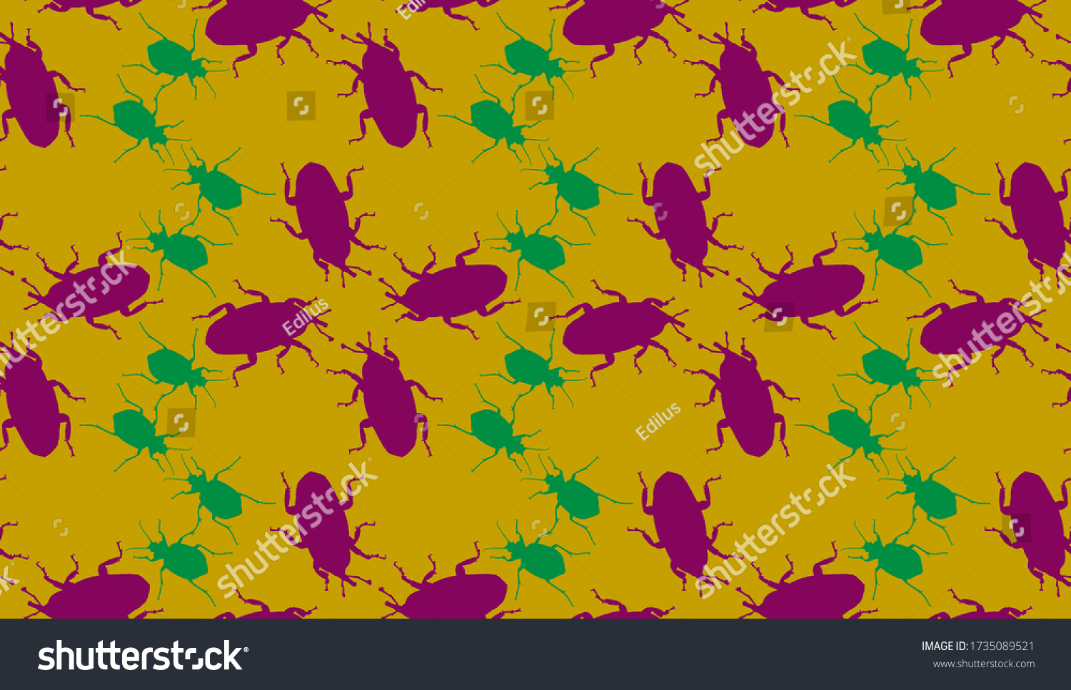 Seamless Pattern Bugs Endless Background Beetles Stock Vector (Royalty Free) 1735089521 ...