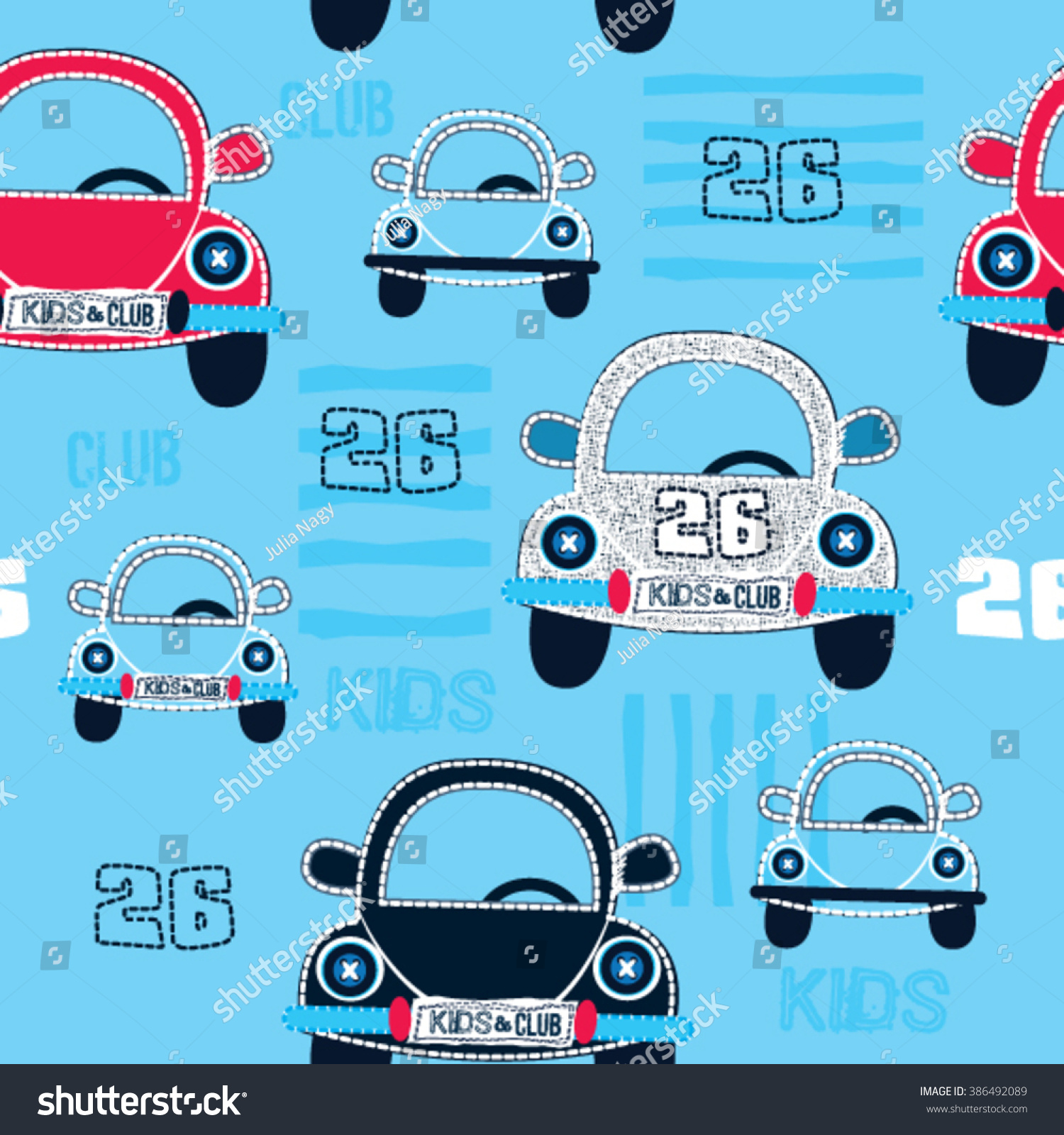 Seamless Pattern Car Vector Illustration Stock Vector (Royalty Free ...