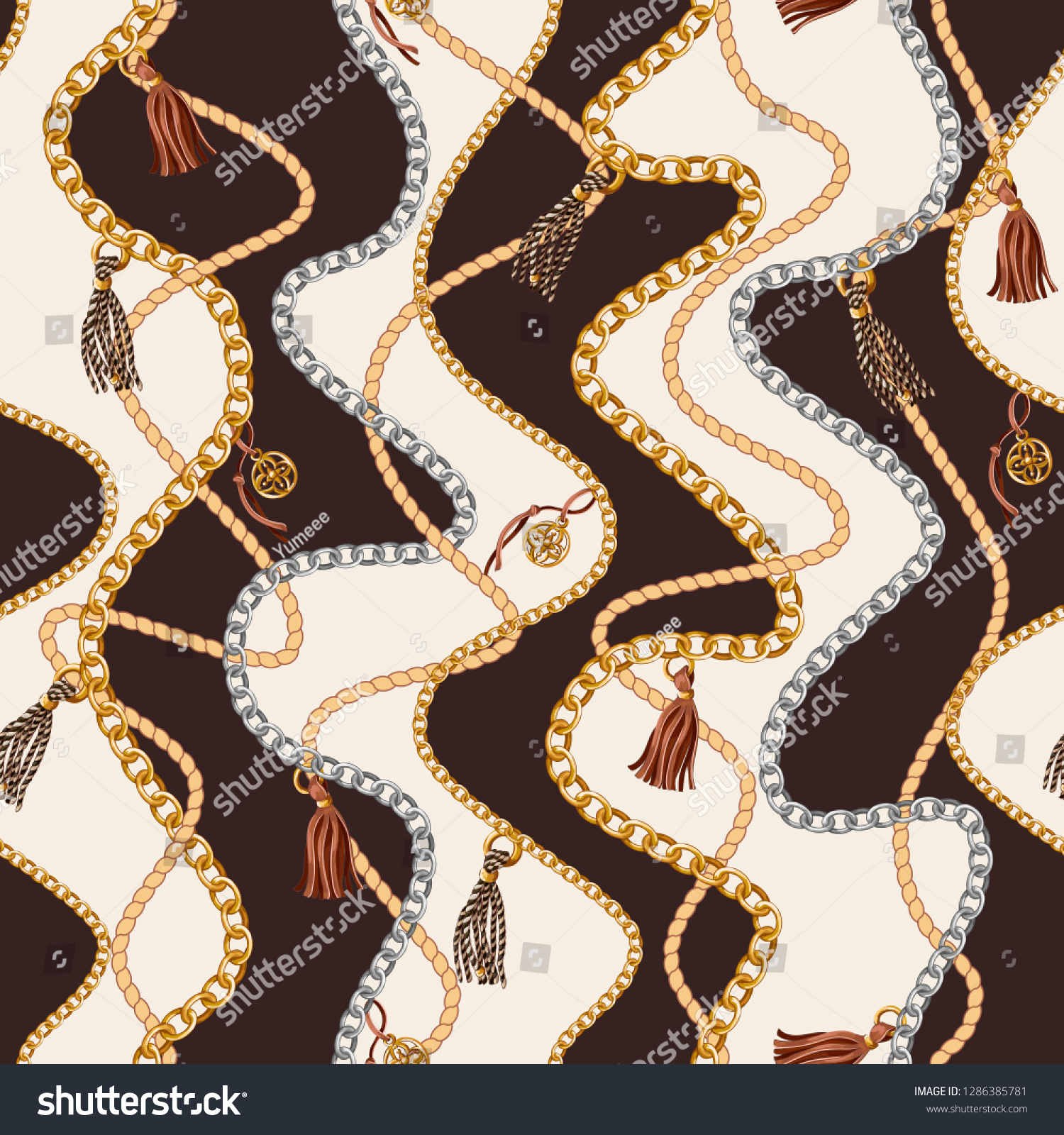 Seamless Pattern Chain Fabric Design Vector Stock Vector (Royalty Free ...