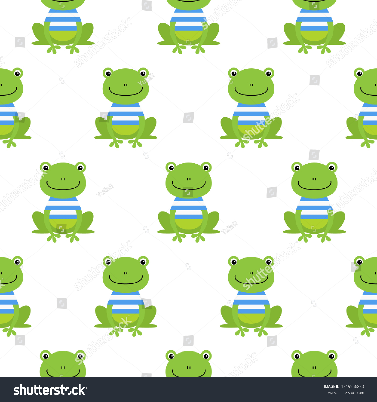 Seamless Pattern Cute Sailor Frogs Vector Stock Vector (Royalty Free ...