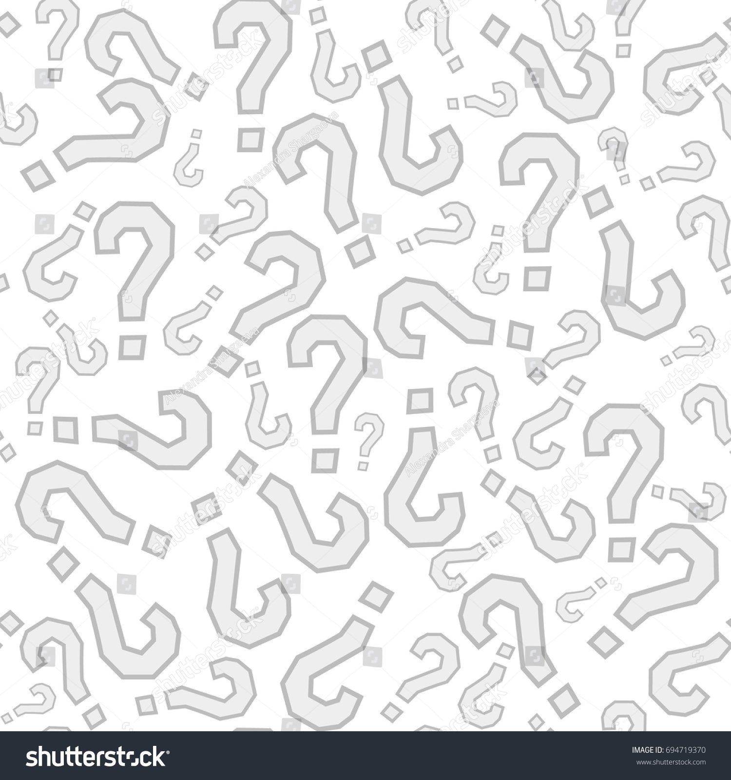 Seamless Pattern Gray Question Marks Infinitely Stock Vector (Royalty ...