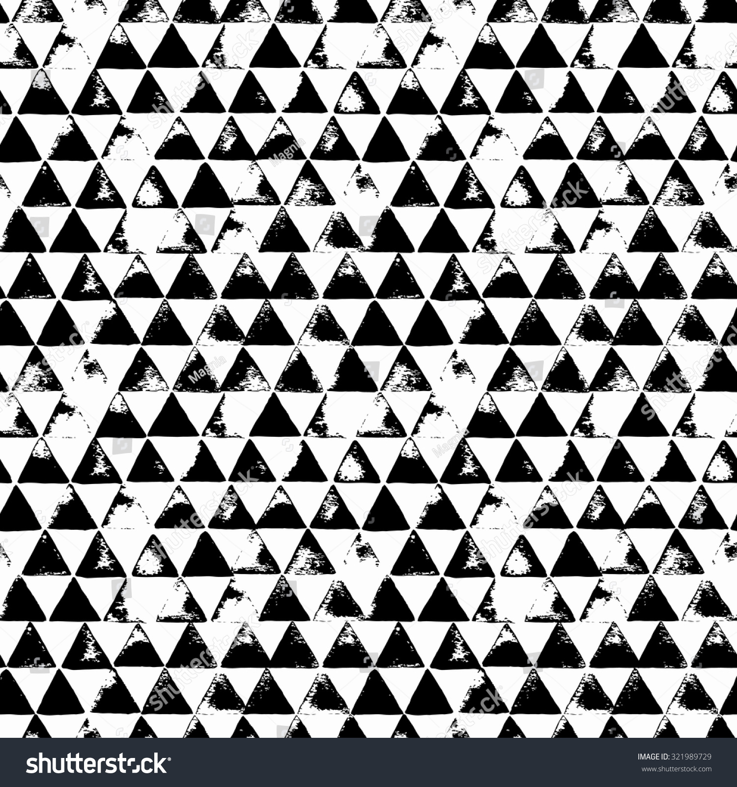 Seamless Pattern With Grunge Black Triangles Stock Vector Illustration ...