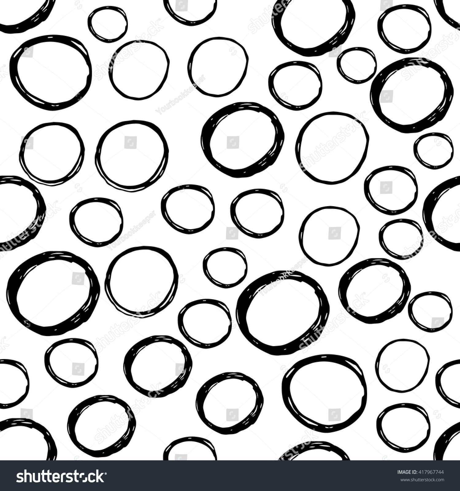 Seamless Pattern Hand Drawn Circle Shapes Stock Vector (Royalty Free ...
