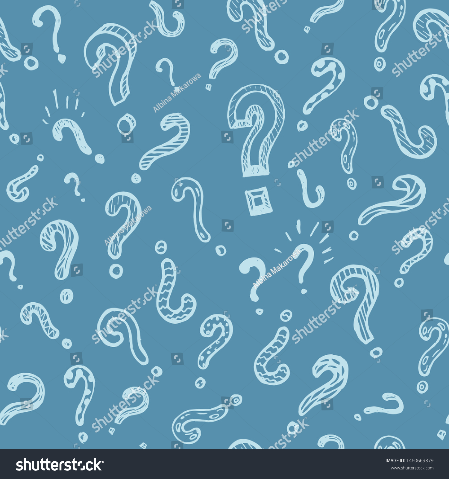 Seamless Pattern Handwritten Question Marks On Stock Vector (Royalty ...