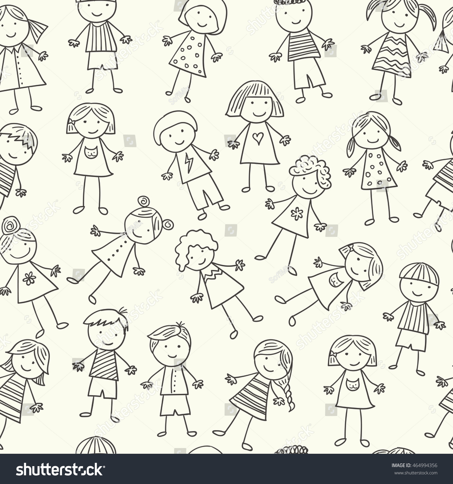 Seamless Pattern Kids Stock Vector (Royalty Free) 464994356