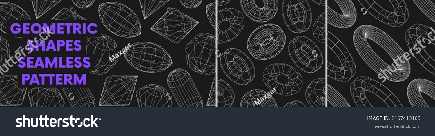 Seamless Pattern Linear Form Geometric Shapes Stock Vector (Royalty ...